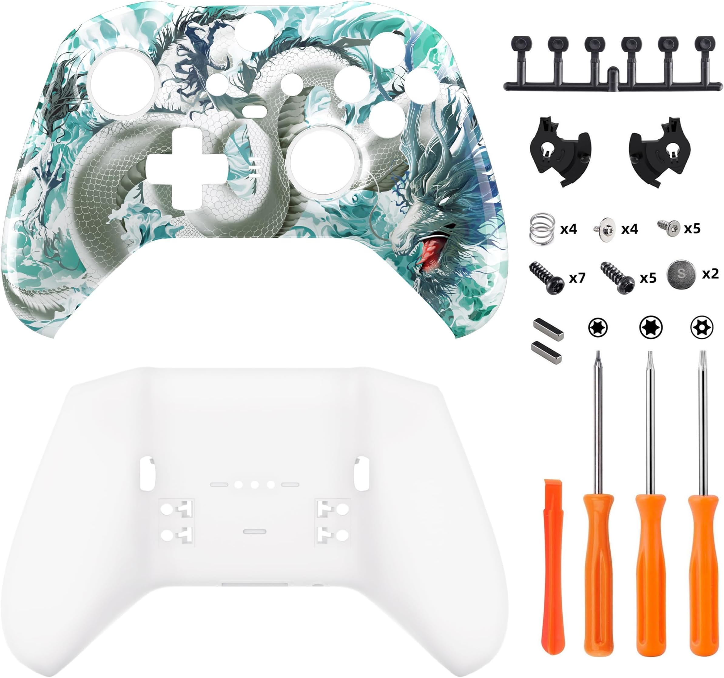 Amazon.com: eXtremeRate Jade Dragon-Cloud Dominator Patterned Faceplate ...