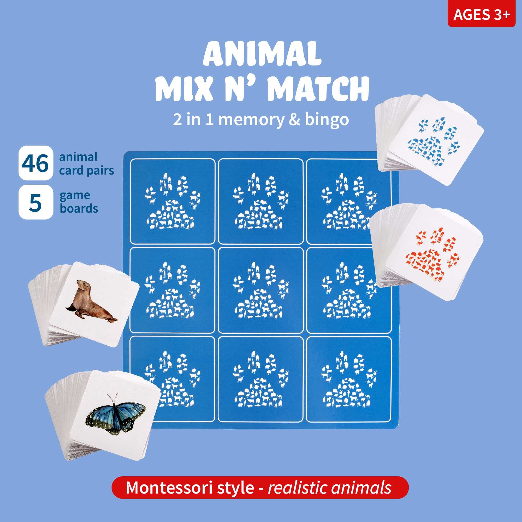 SPARK INNOVATIONS Butterfly Wings Memory Cards Game, Montessori Picture ...