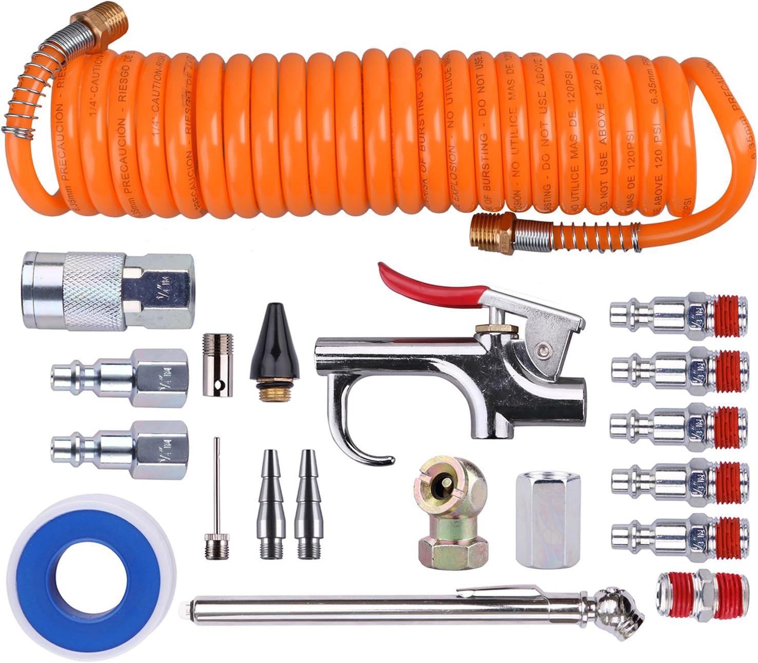 WYNNsky 1/4 Inch NPT Air Accessory Kit - 20 Piece, Air Compressor Hose ...