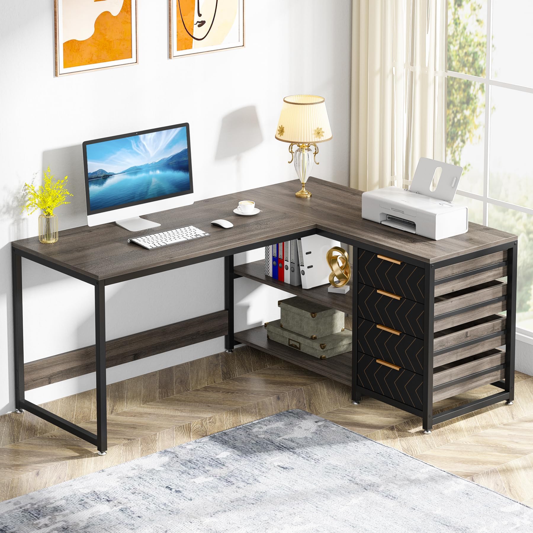 Amazon.com: Monarch Specialties Computer Desk L-Shaped Corner Desk with ...