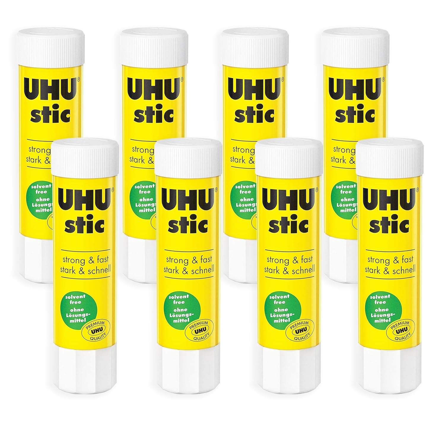 UHU Stic Glue Stick - Solvent Free - Clear Application - 8G - Pack of 8 ...