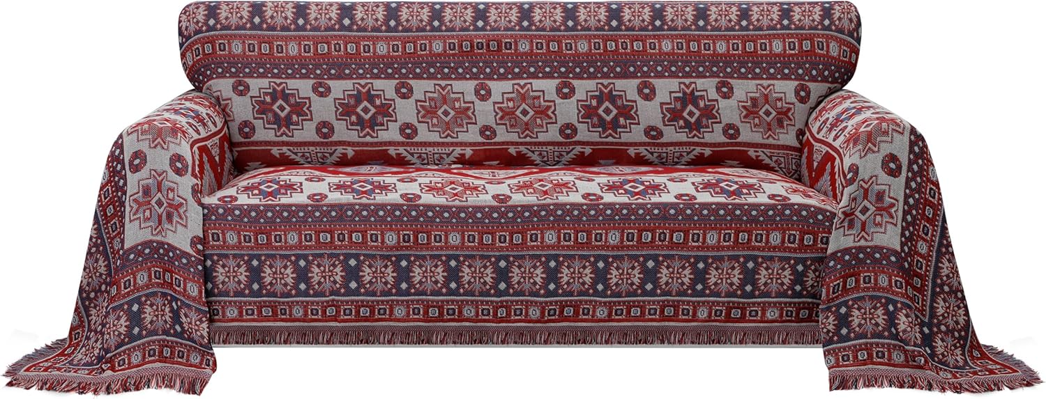 Amazon.com: PureFit Geometric Jacquard Throw Sofa Cover - Textured Soft ...