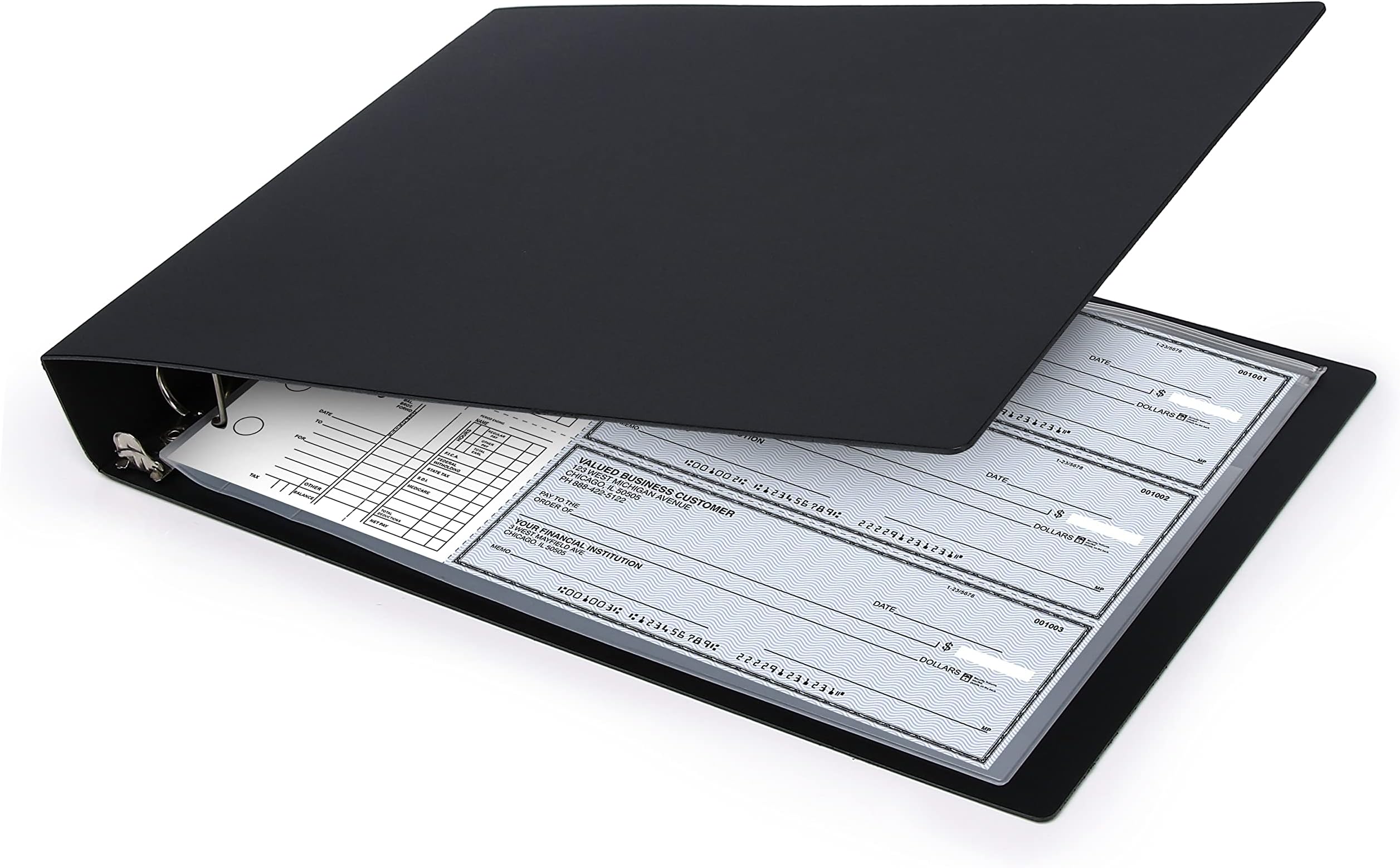 Amazon.com : LLi Cufite 3 Rings Check Binder for End-Stub Deskbook ...