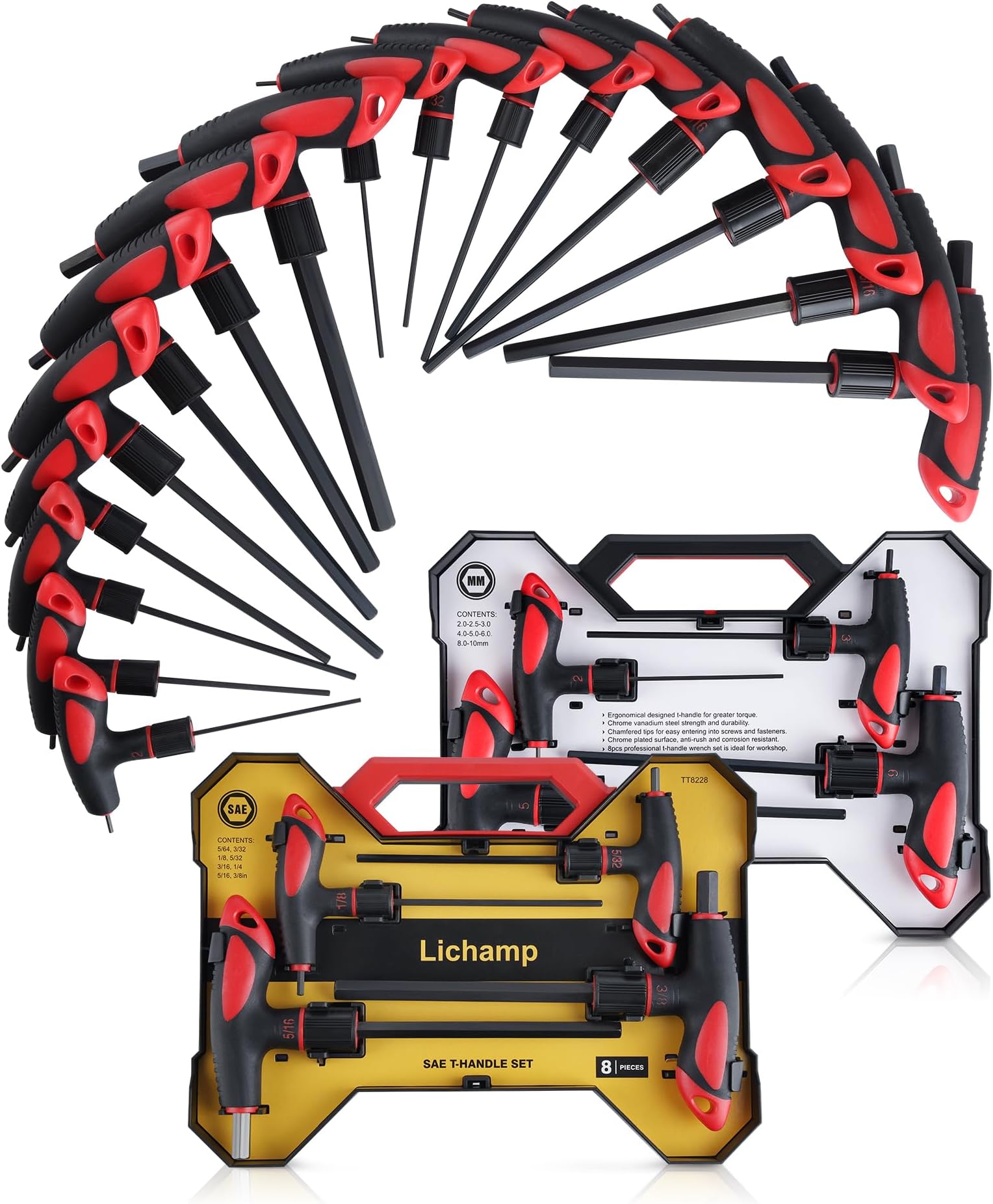 Amazon.com: Steelman 8-Piece Standard T-Handle Allen Hex Key Wrench Set ...