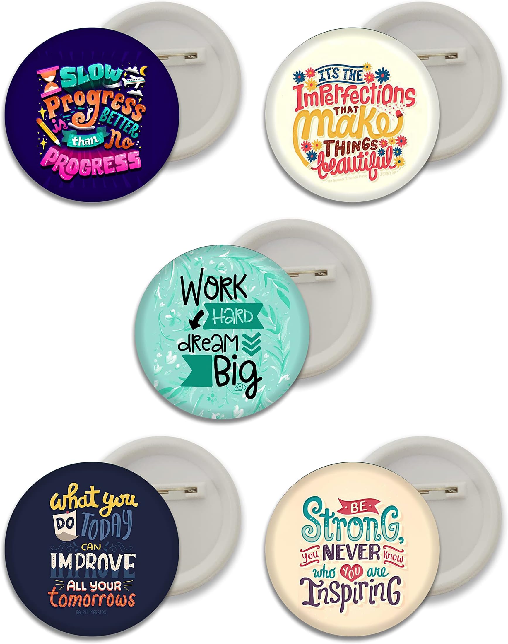 Buy D2C® Plastic Motivational Quotes Round Pin Button Badge - Perfect ...