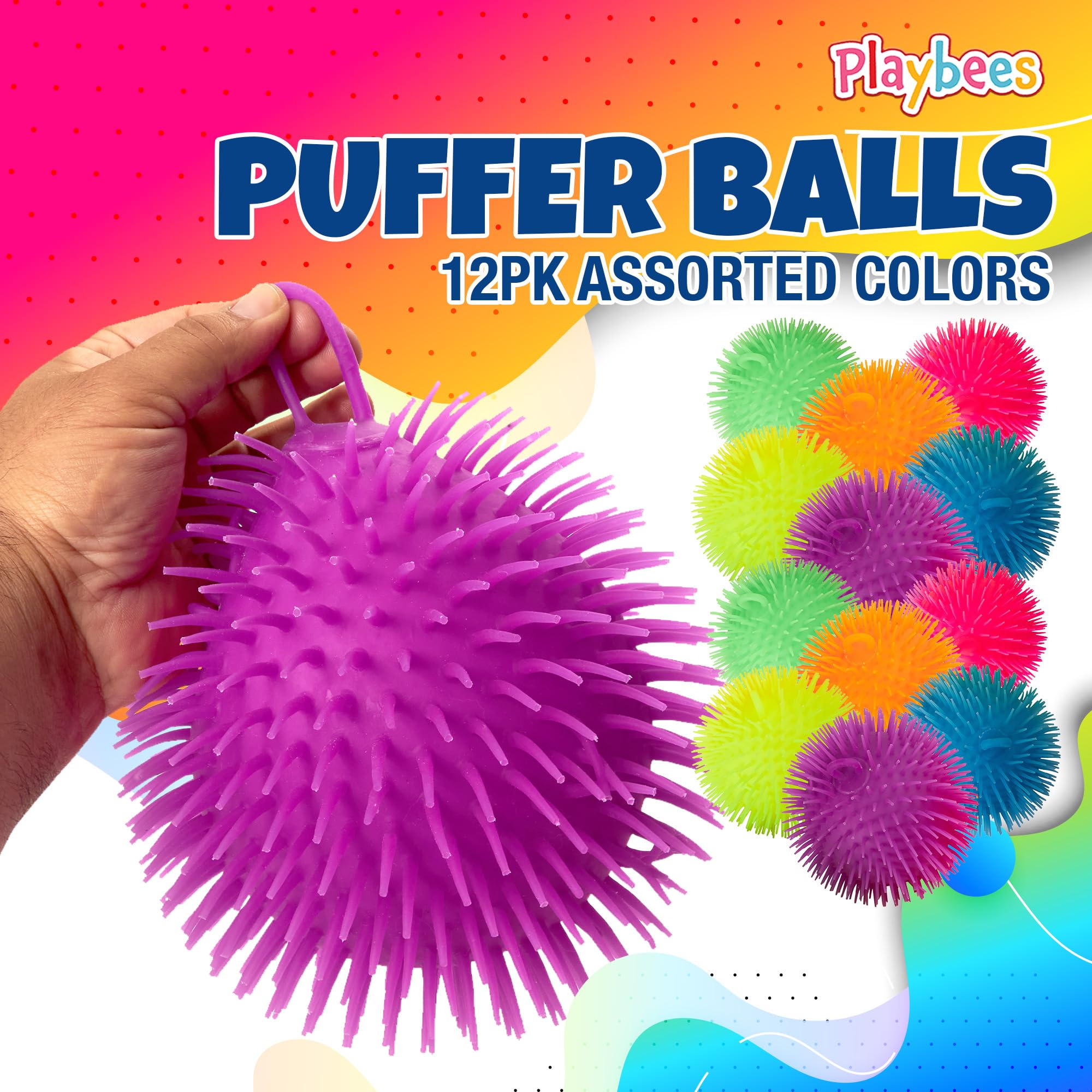 Snapklik.com : Soft Spiky Puffer Balls - 12-Pack - 5.5 Inch Sensory ...