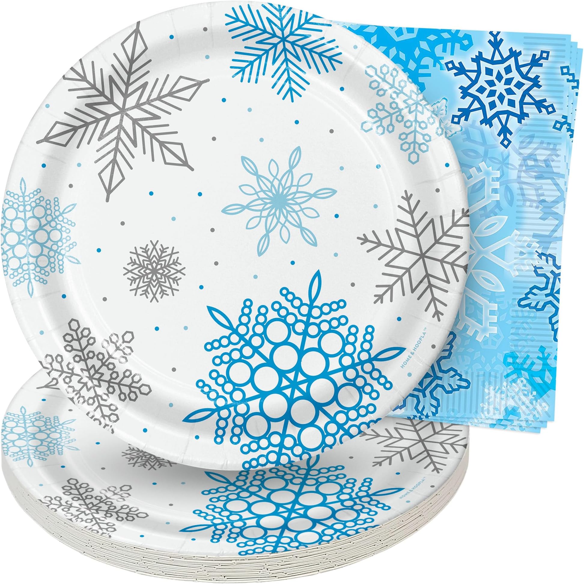 Amazon.com: WIQEDOHA Winter Snowflake Birthday Party Supplies 96 PCS ...