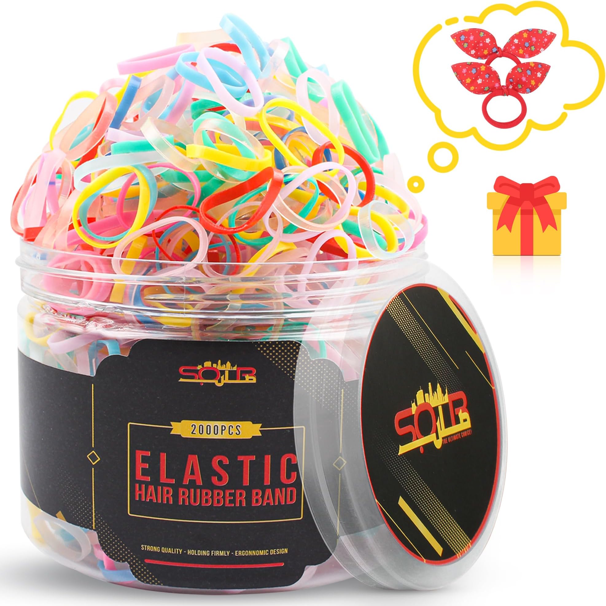Amazon.com : Rubber Bands for Hair, Multi Colored Hair Elastics - 2000 ...