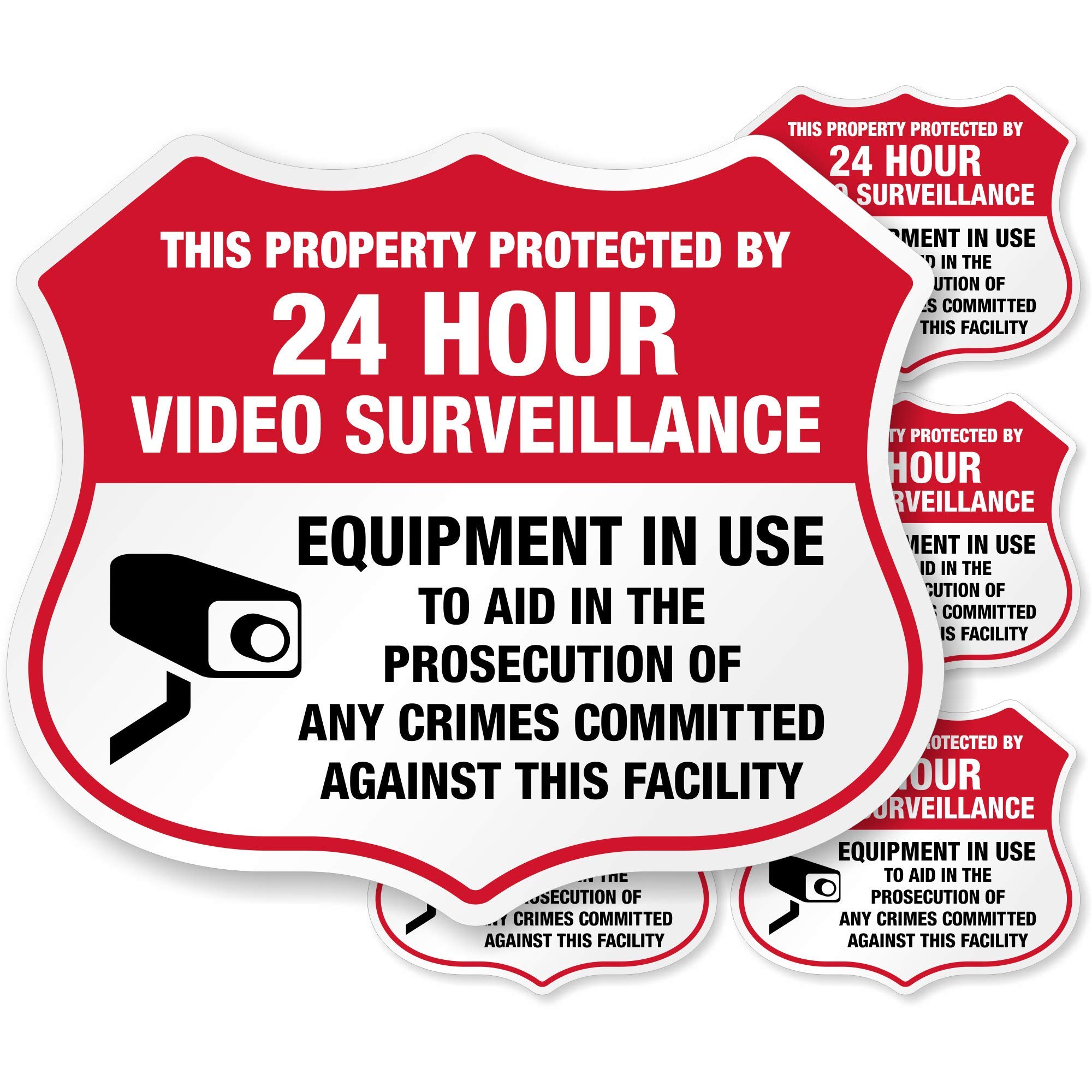 King Duvet Cover SmartSign 24 Hour Video Surveillance Stickers - 5 Pack ...