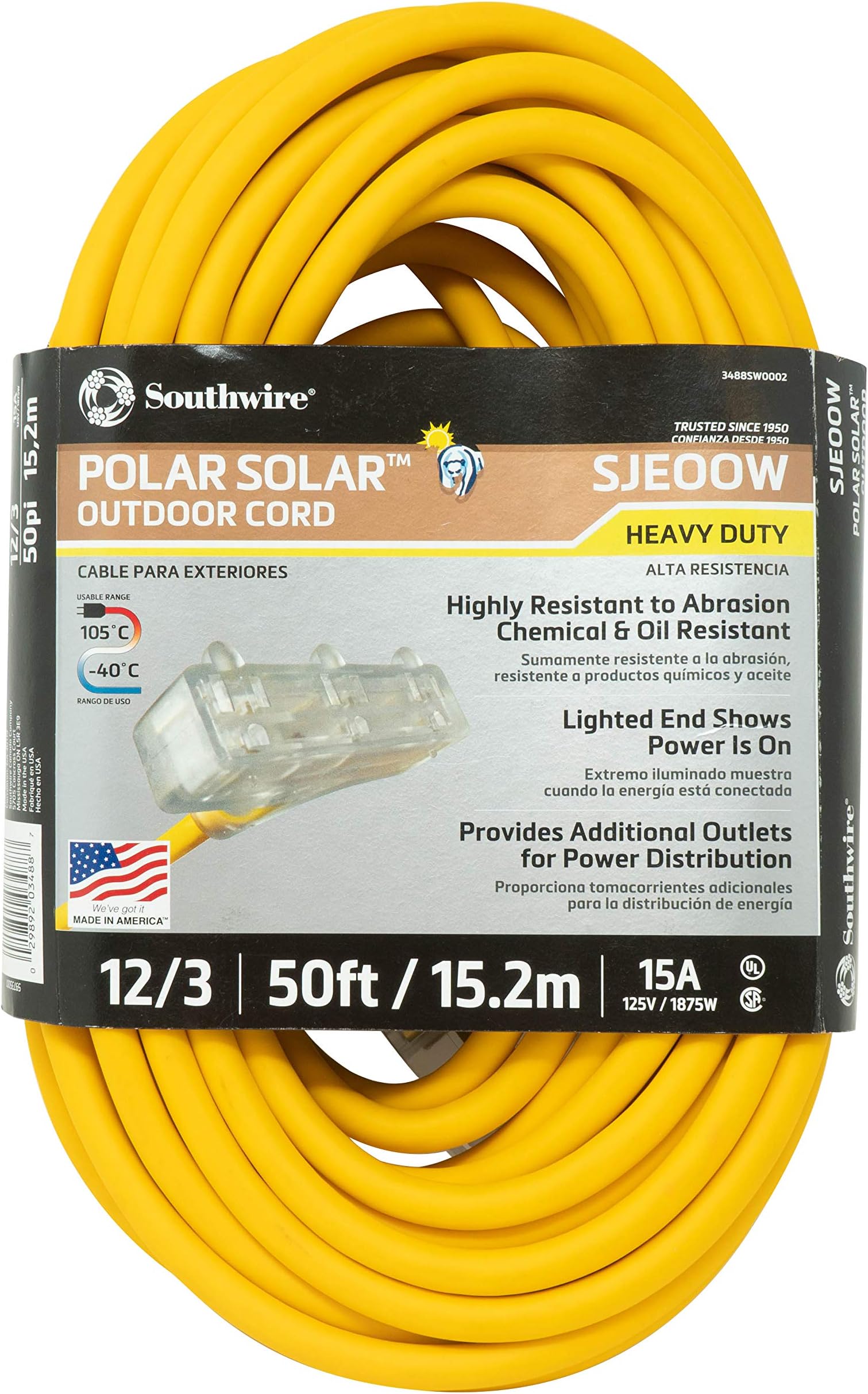 Southwire 3488SW0002 Coleman Cable 03488 12/3-Wire Gauge Tri-Source ...