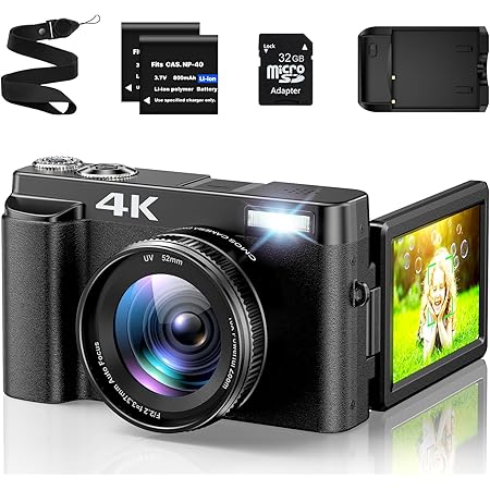 Cámara digital 4K, cámara de video de enfoque automático de 48 MP con ...