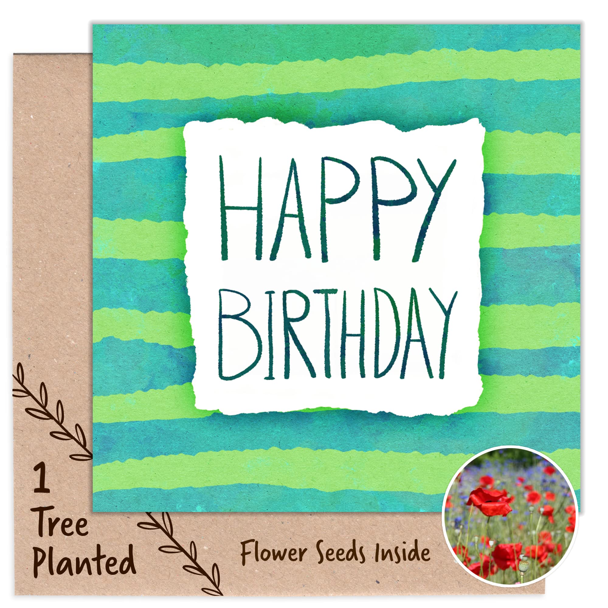 1 Tree Cards Recycled Birthday Card with Plant a Tree Gift - Plantable ...