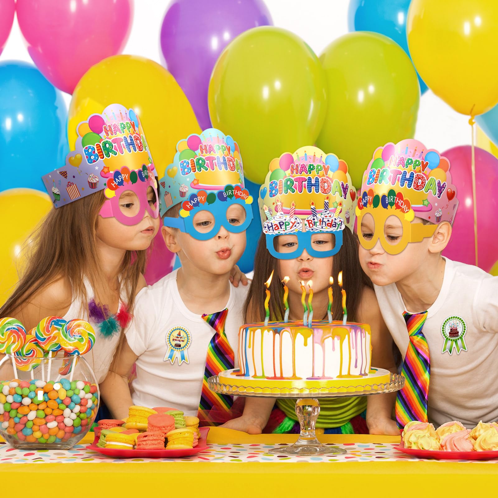 Snapklik.com : Yunsailing 144 Pcs Birthday Classroom Party Supplies 36 ...