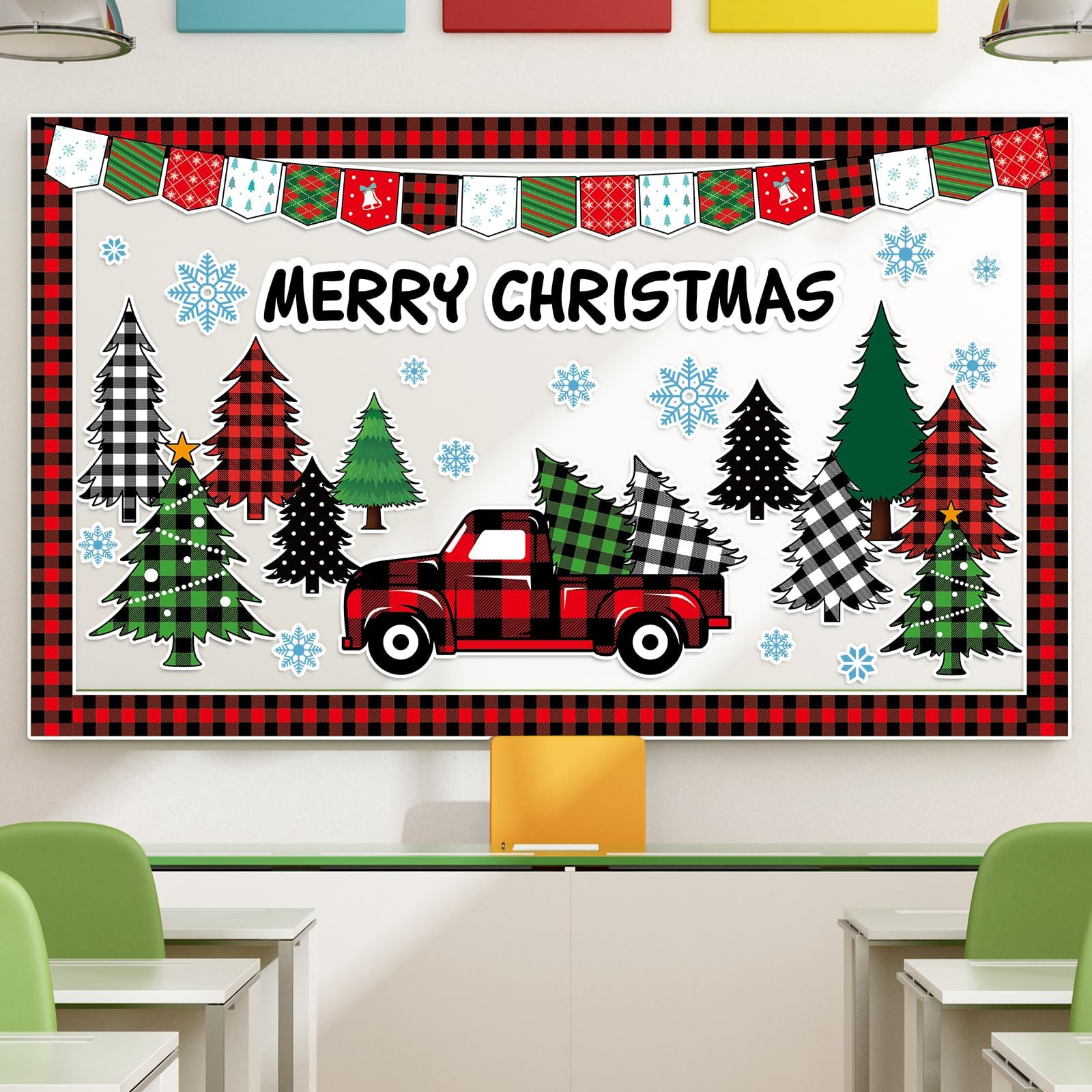 Snapklik.com : Christmas Bulletin Board Decoration Set Merry Paper ...