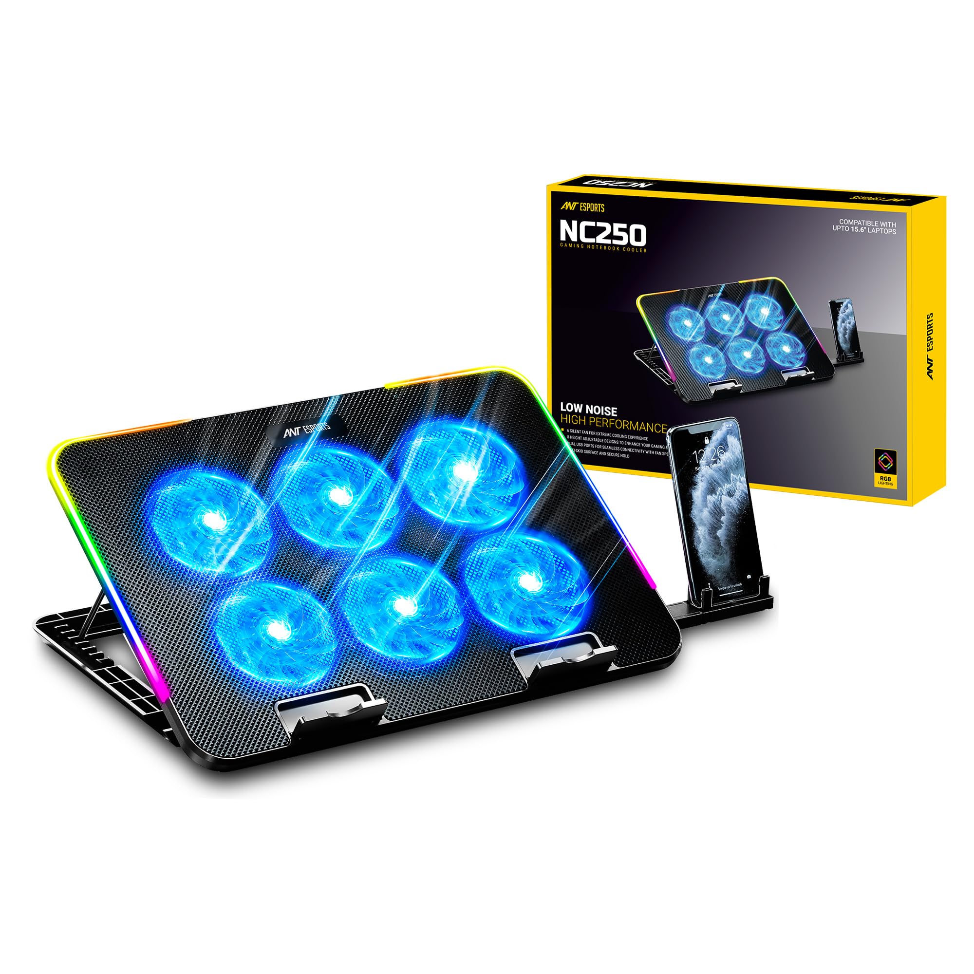 Ant Esports Nc250 Rgb Laptop Cooling Pad Laptop Cooler Mobile ...