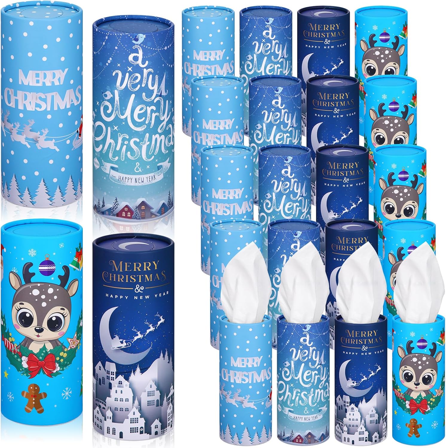 Amazon.com: Cholemy 24 Pcs Christmas Tissues for Car Round Car Tissues ...