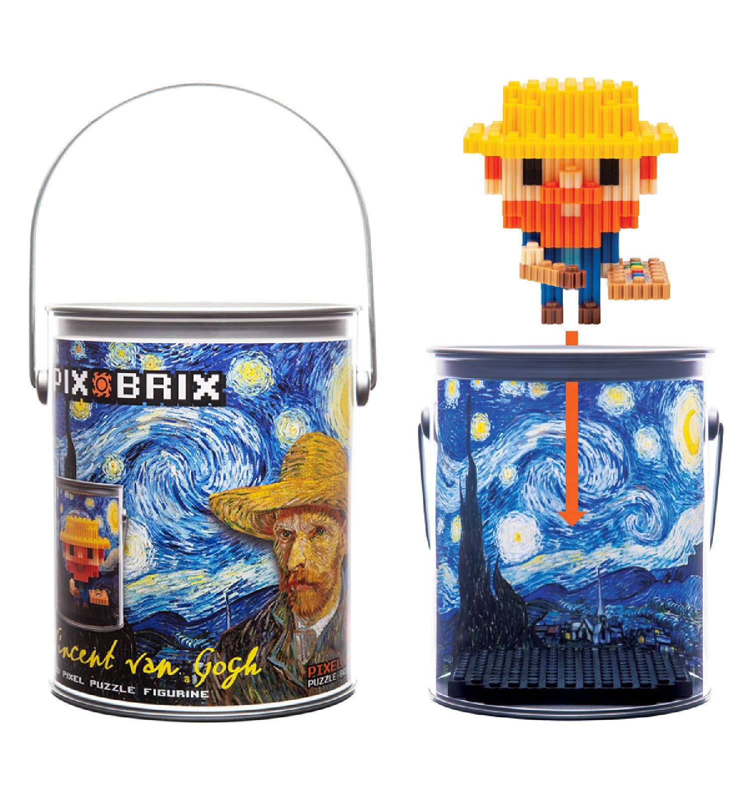 Buy Pix Brix Pixel Art Puzzle Bricks – Vincent Van Gogh Paint Can Kit ...