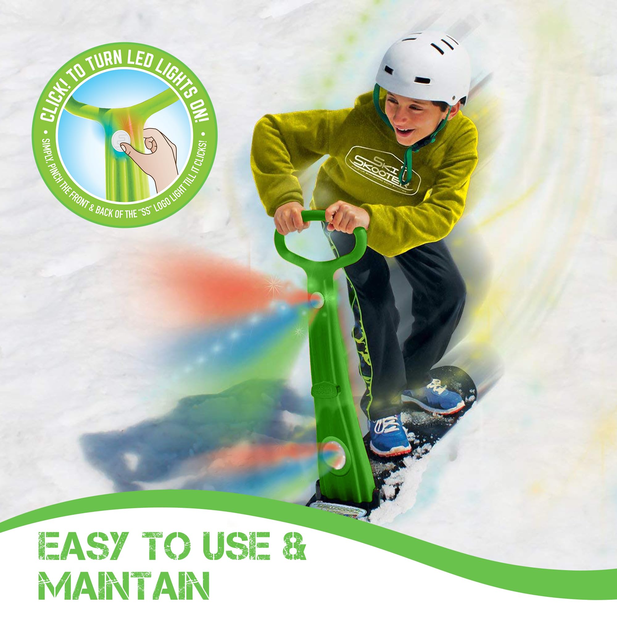 Snowboard Scooter Ski Skooter Snowboard Kick-Scooter - Foldable For ...