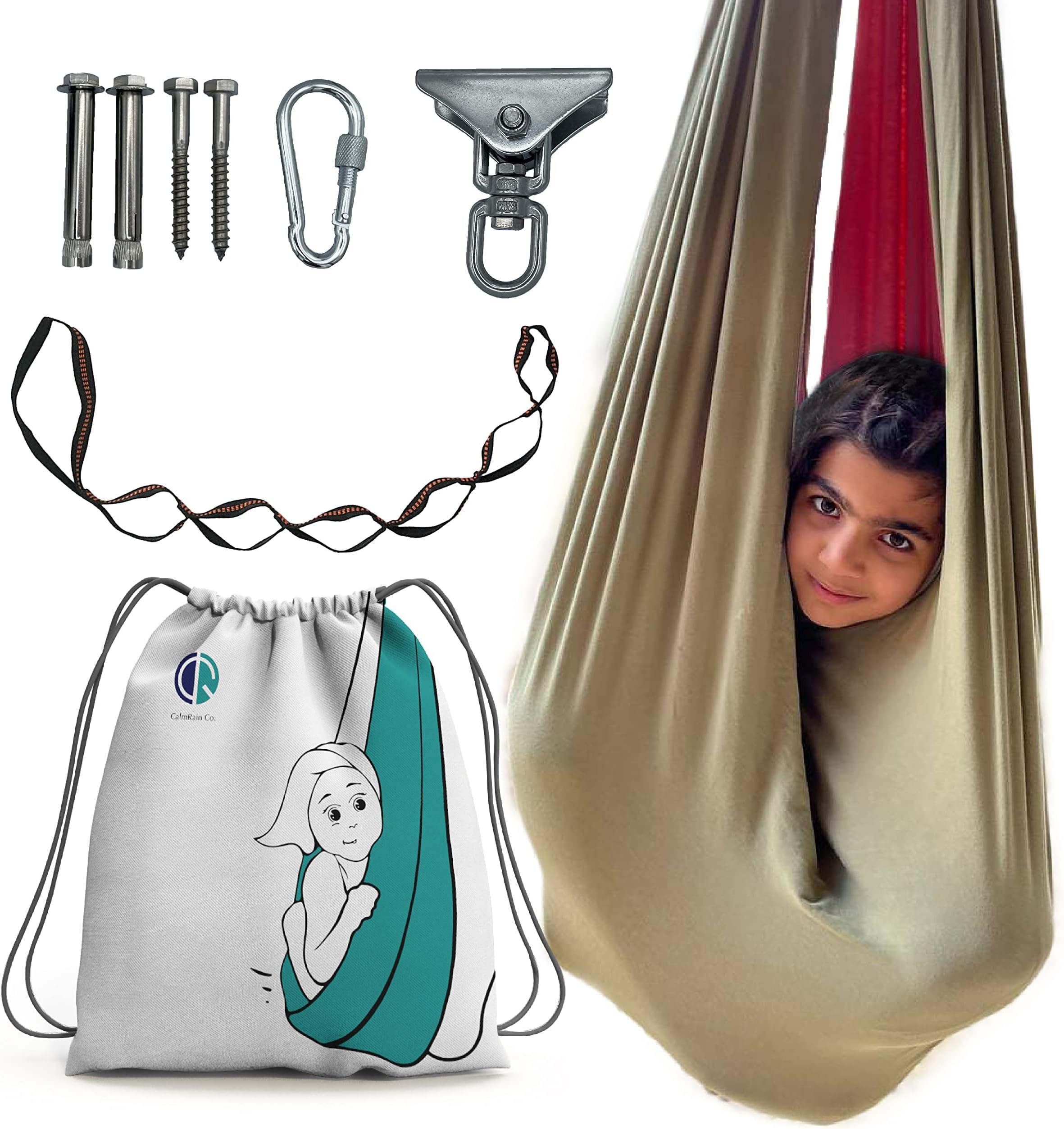 Amazon.com: Sensory Swing + 360° Swivel Hardware - Durable Dual Layer ...