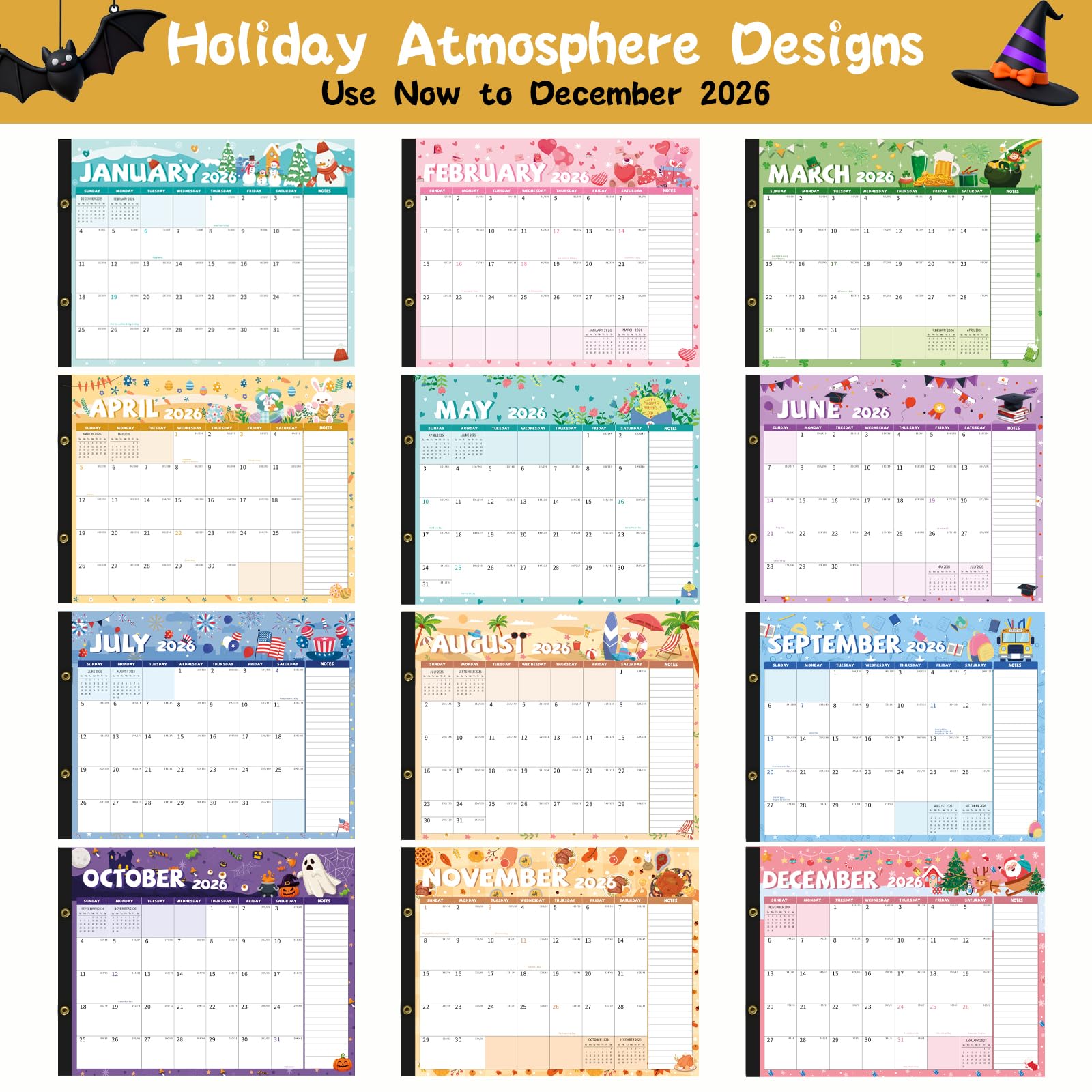 Snapklik.com : Coovernier Desk Calendar 2026-2027, 18-Month Large 22x17 ...