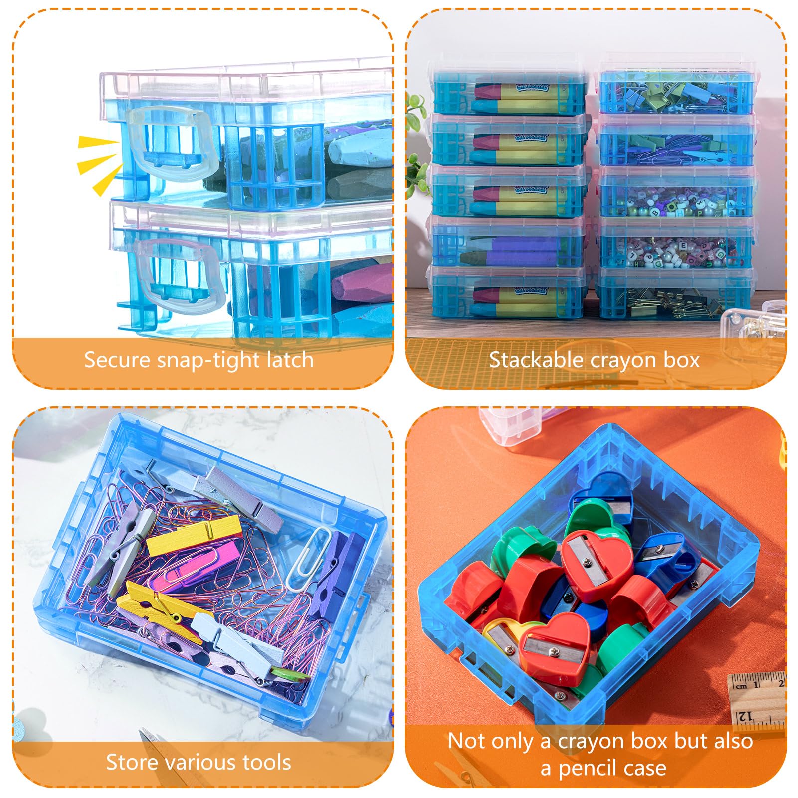 Snapklik.com : Suzile 25 Pcs Plastic Crayon Boxes