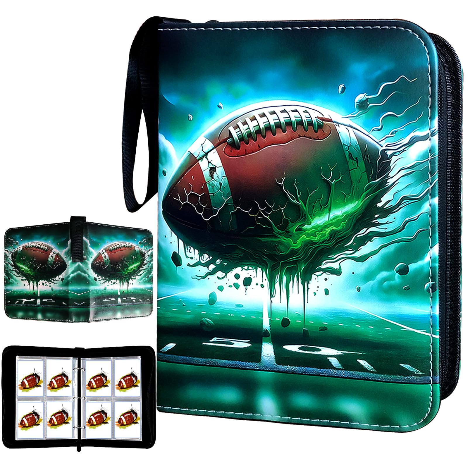 Amazon.com: Football Card Binder, Trading Card Binder 4 Pocket with 50 ...