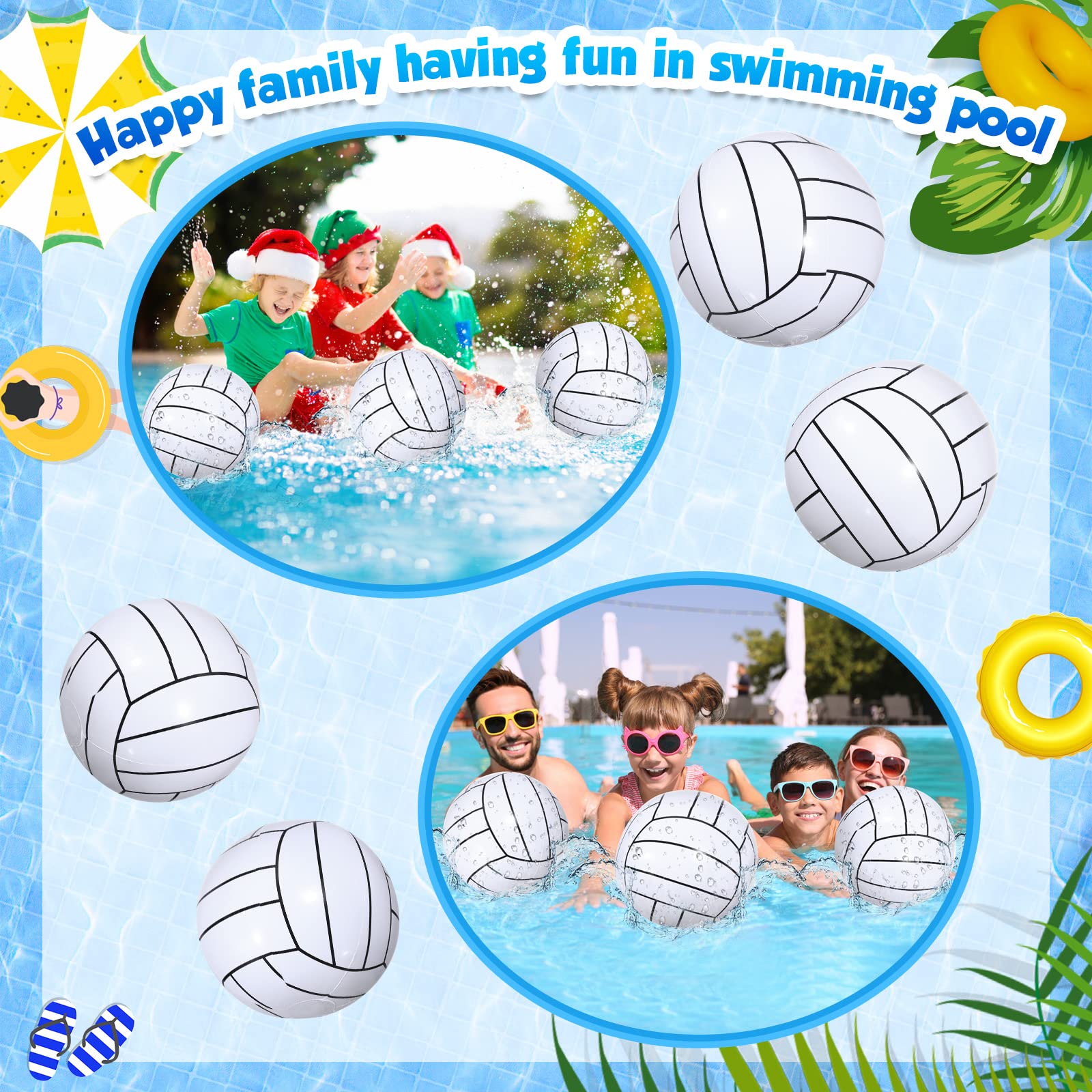Snapklik.com : 12 Pack 16 Inch Volleyball Beach Ball Inflatable Beach ...