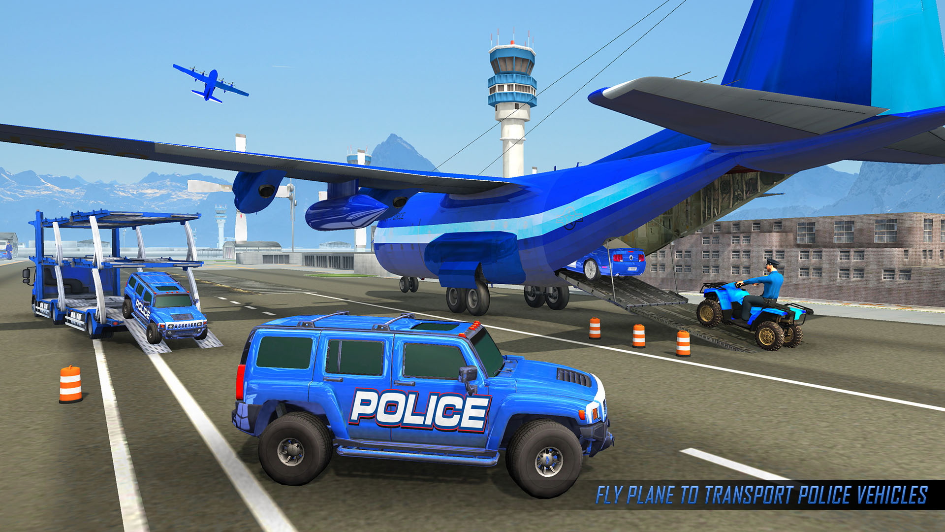 US Police Multi Level Car, ATV Quad Bike, Hummer Cargo Transporter ...