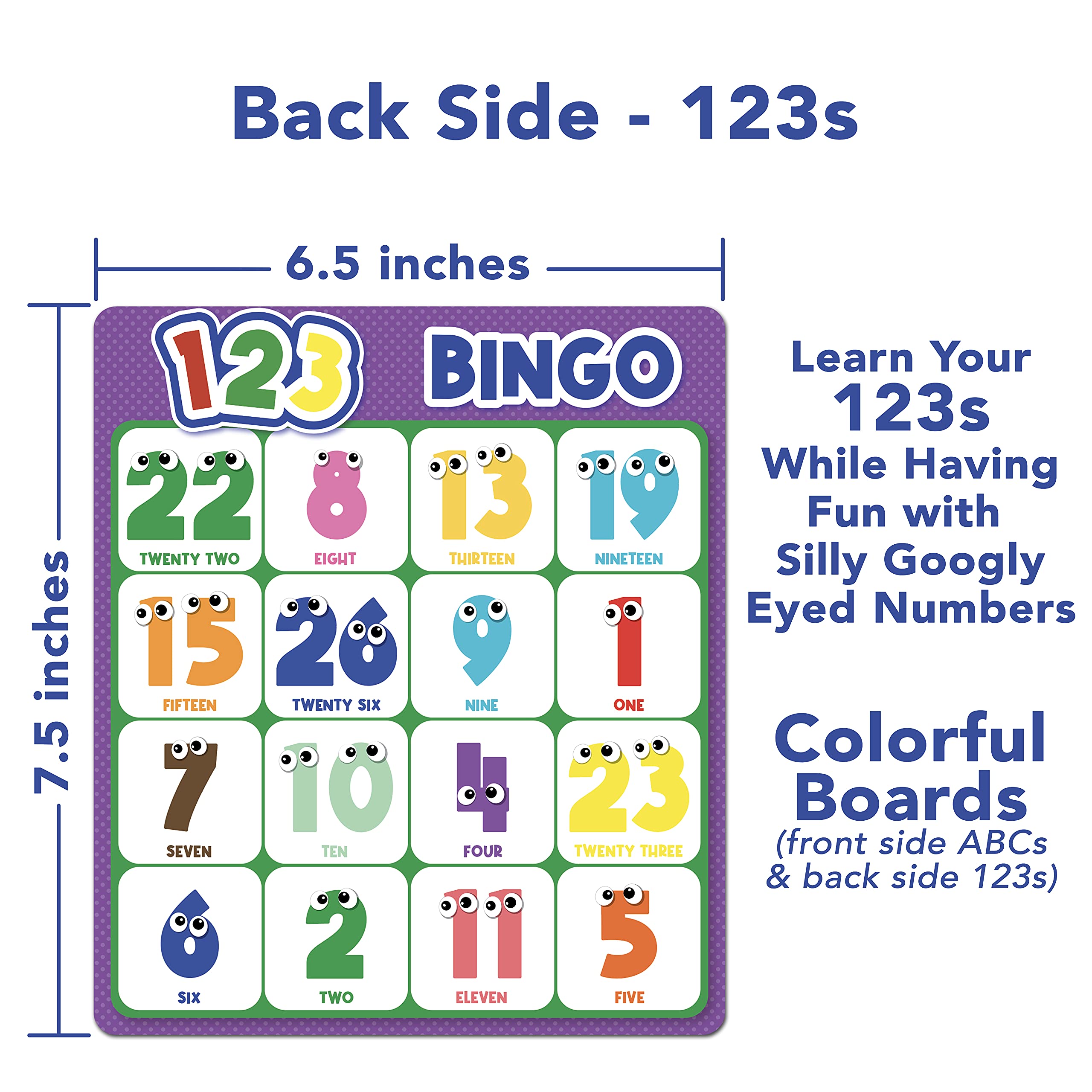 Party Hearty Alphabet and Number, ABC and 123 Bingo Board Game for ...