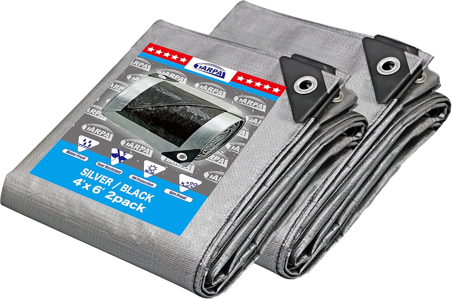 Amazon.com: TARPAL 4’x6’ Tarps Silver 10.5Mil(2-Pack) Multipurpose ...