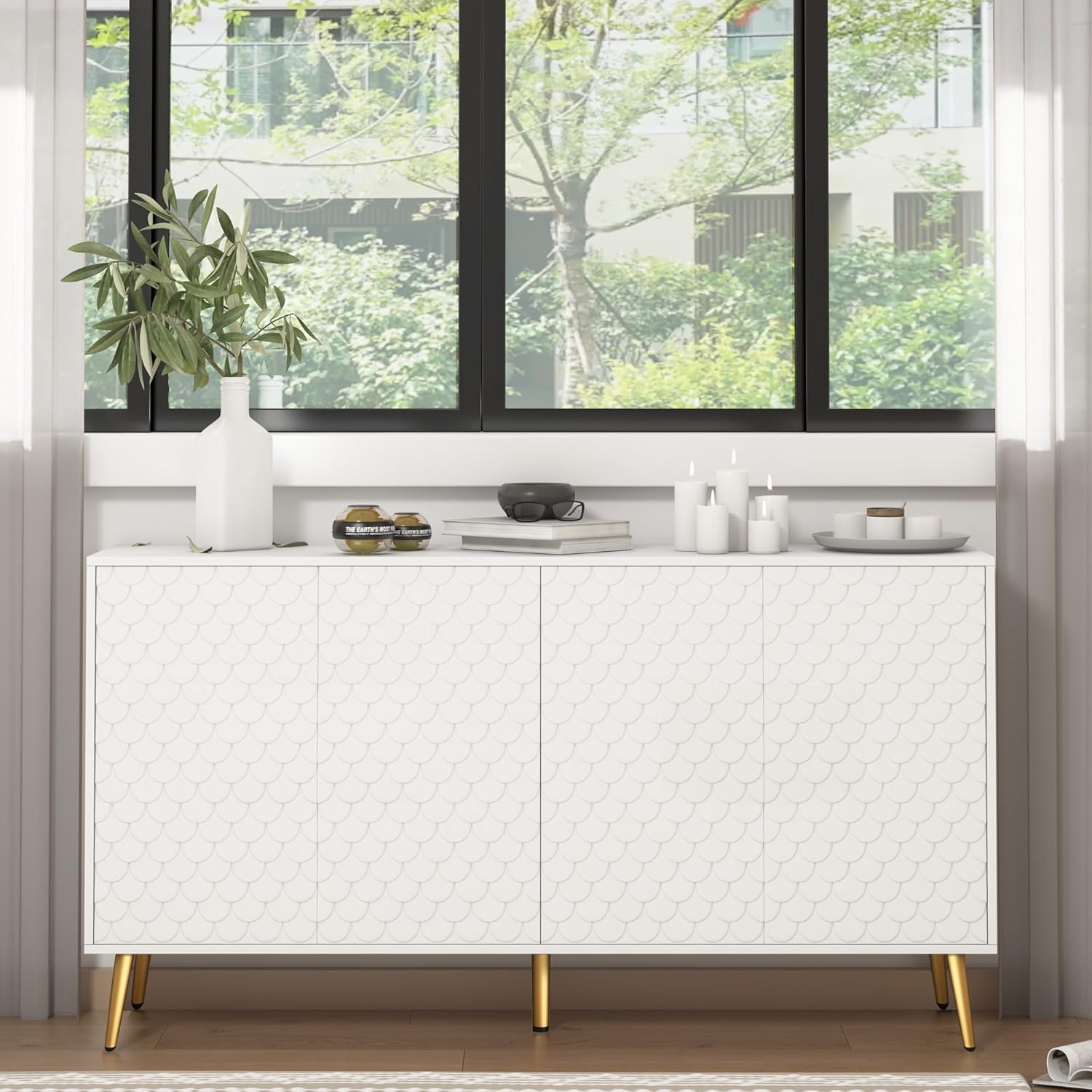 Amazon.com - JEJEGORICH Sideboard Buffet Storage Cabinet with Fish ...