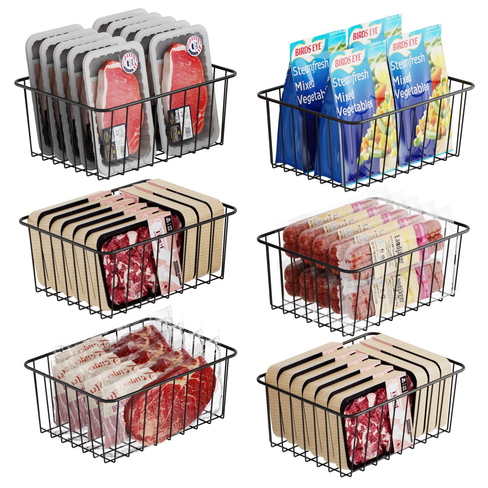 Amazon.com: iSPECLE Upright Freezer Organizer Bins - 6 Pack Small Stand ...