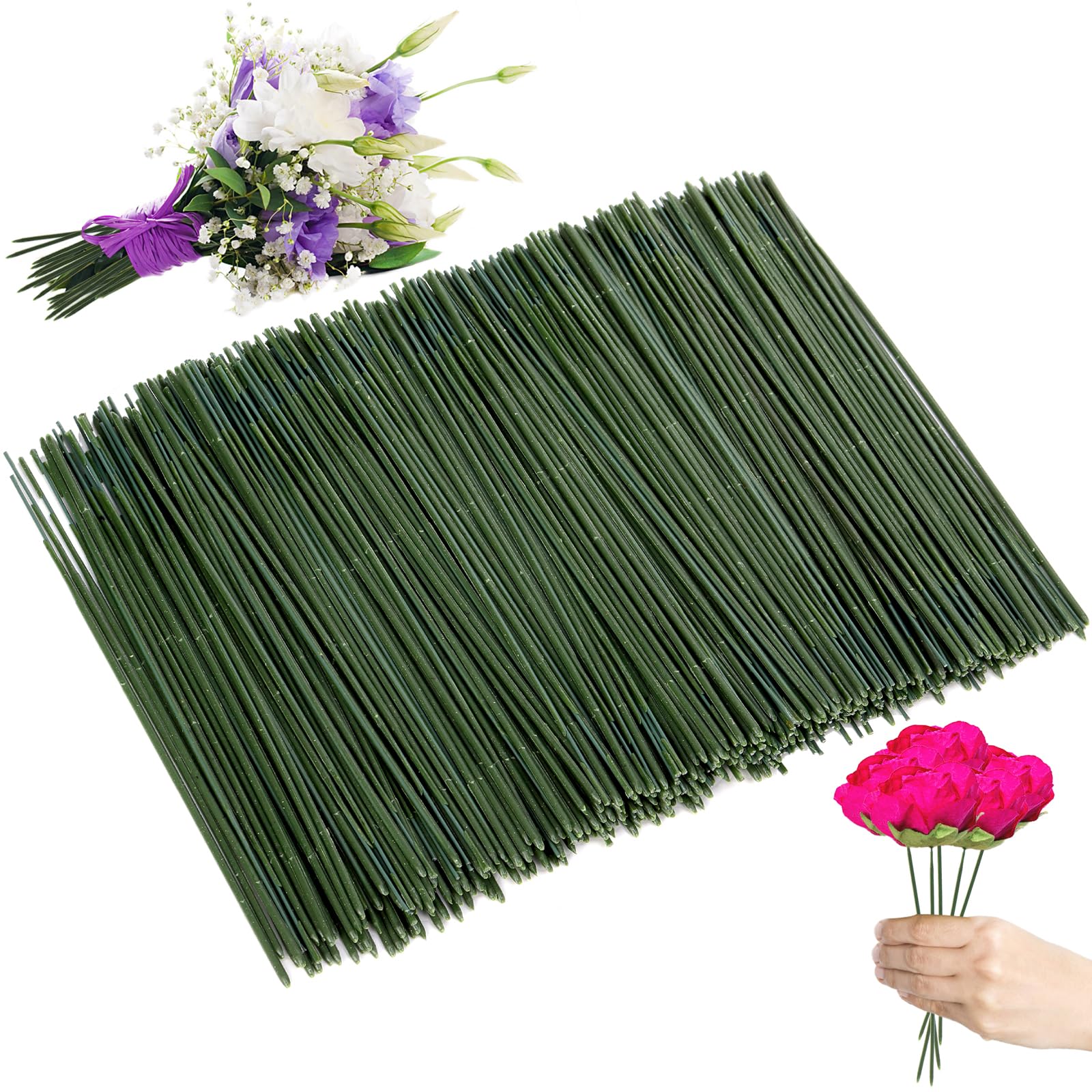 Amazon.com: Eorbow 500 Pcs 18 Gauge Floral Stem Wire, 6.7 inch Flower ...