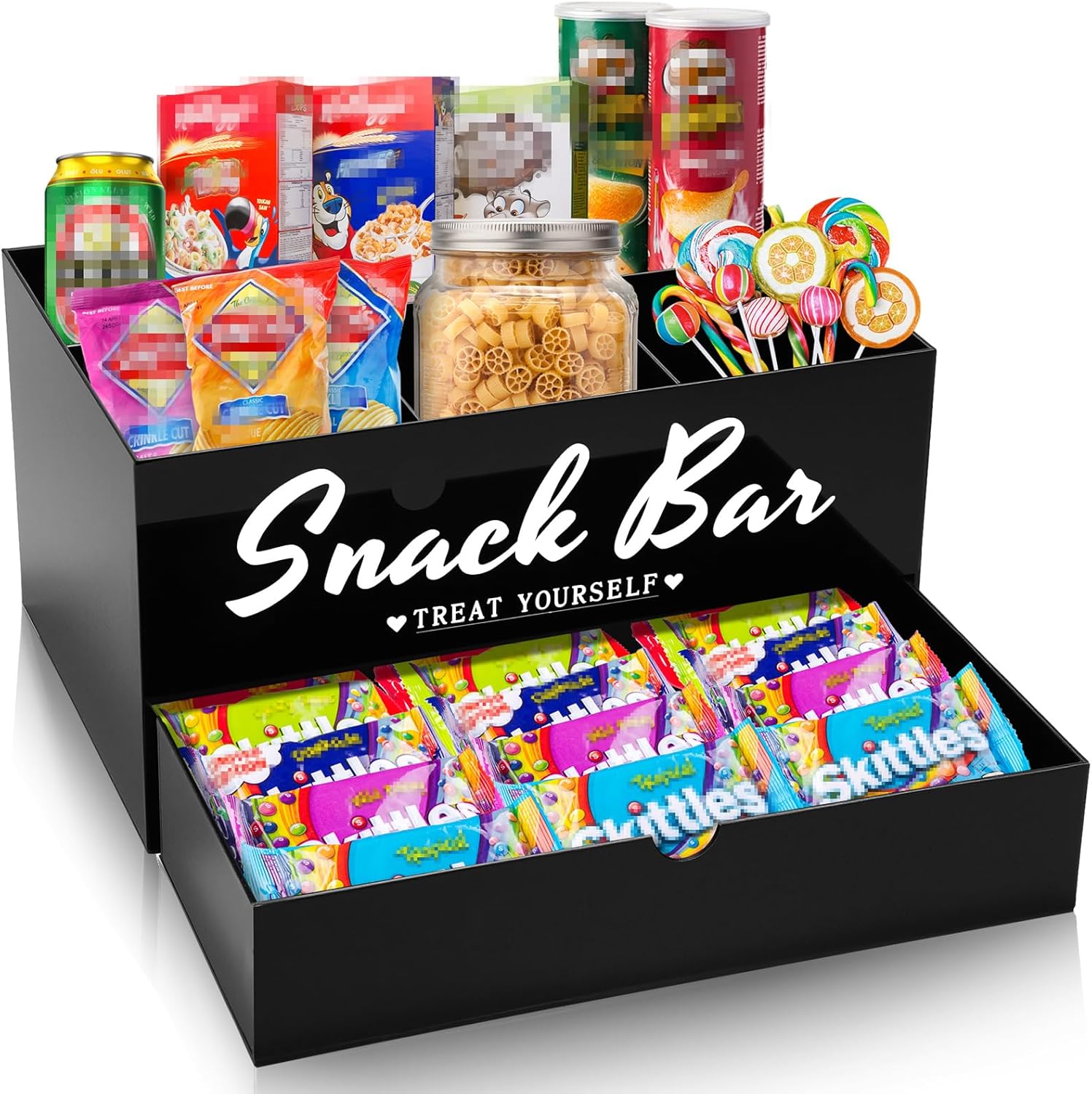 Amazon.com: Acrylic Snack Organizer for Countertop, Snack Organizer ...
