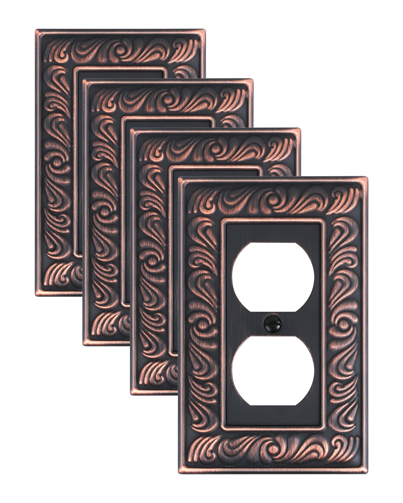 TREEWELL 4-Pack Duplex Outlet Cover Plate, Paisley Pattern Decorative ...