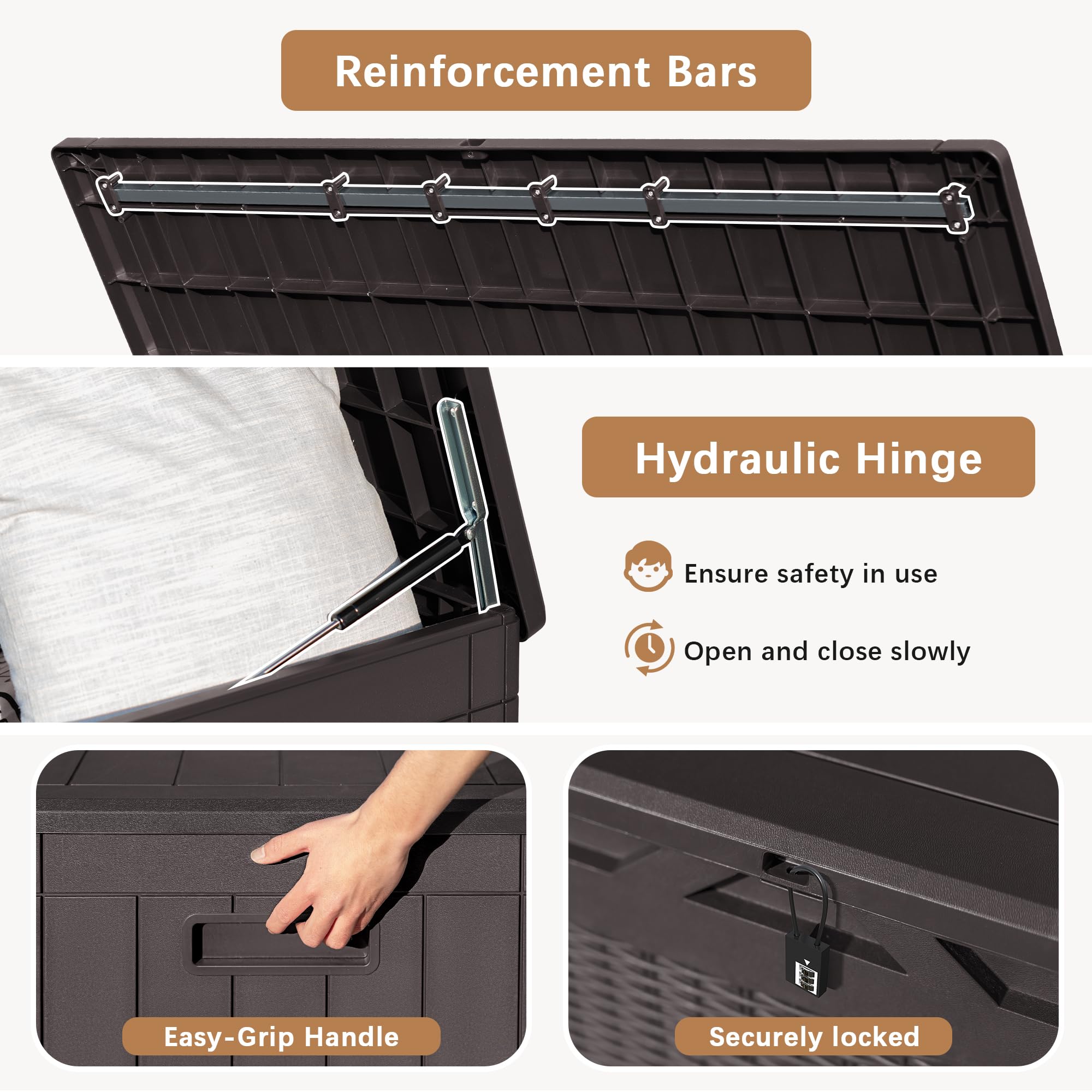 Snapklik.com : Devoko 97 Gallon Deck Box, Waterproof Resin Outdoor ...