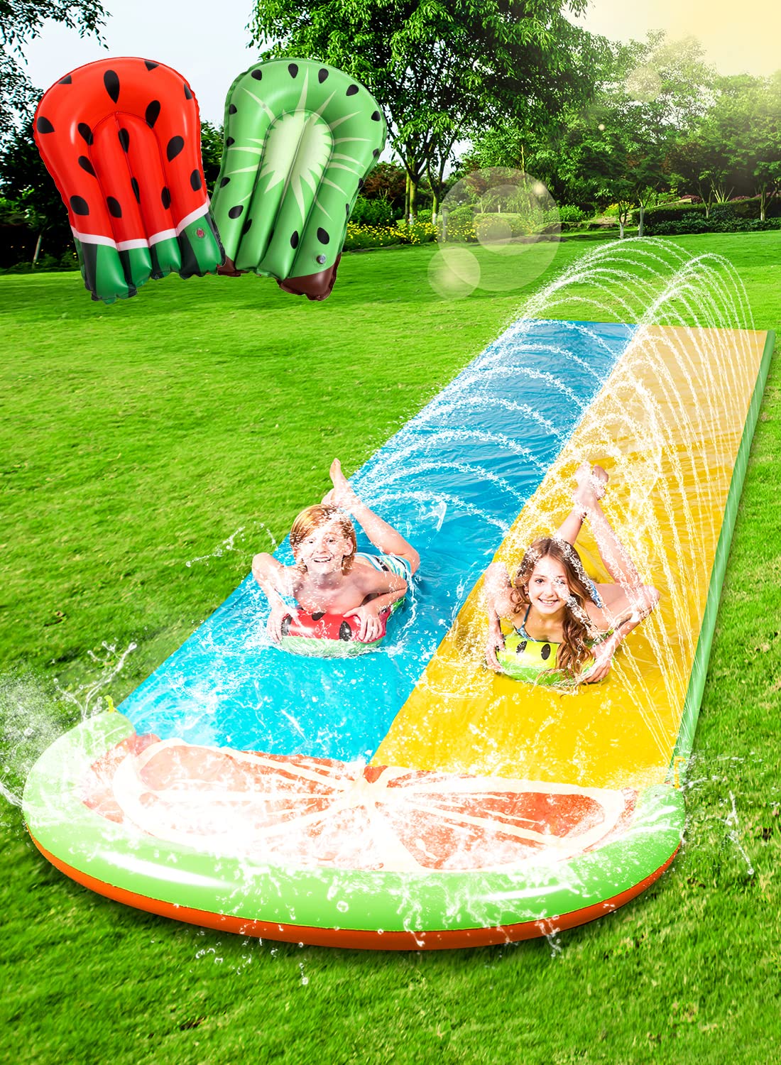 Snapklik.com : Sloosh 22.5ft Double Water Slides