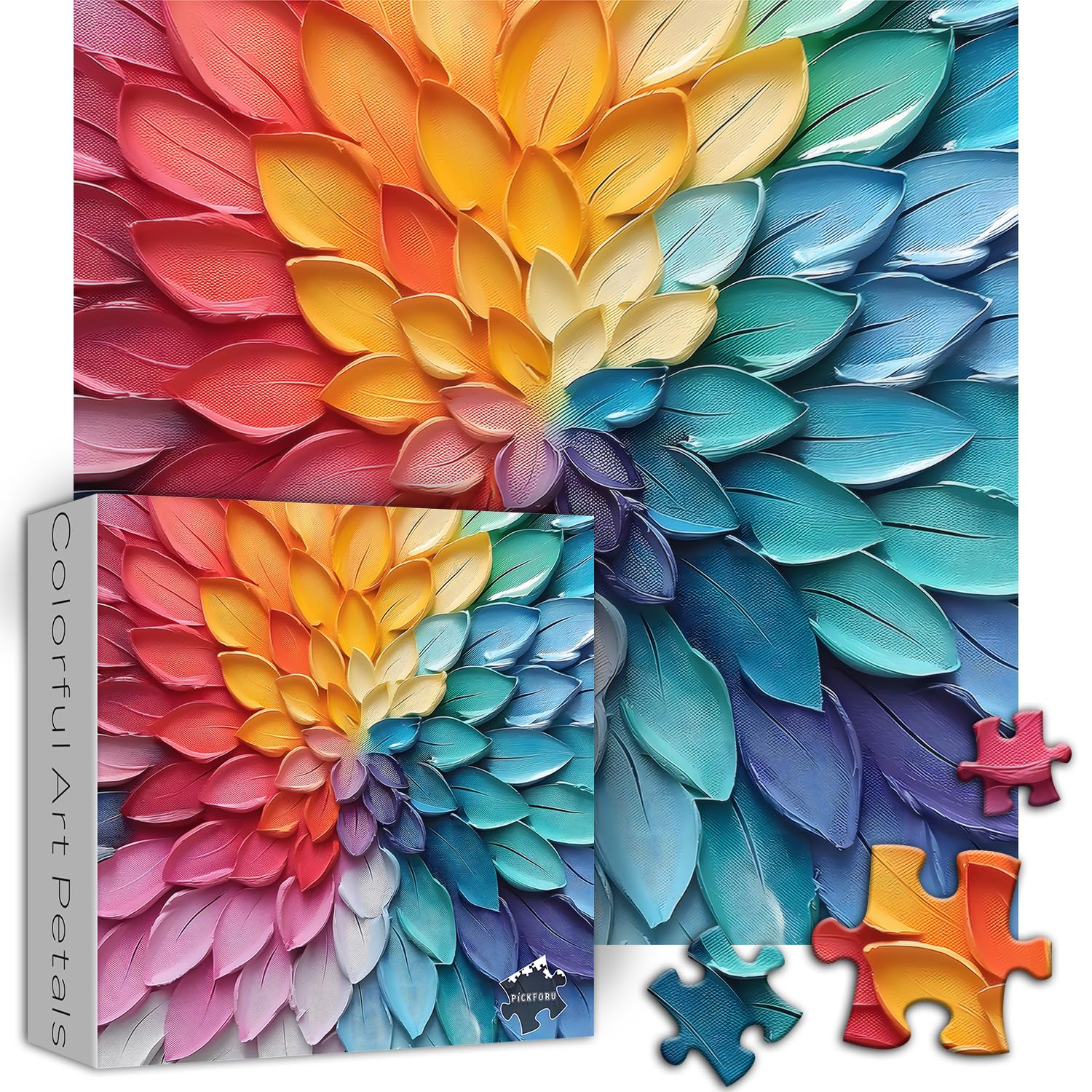 Amazon.com: Flower Puzzle for Adults 1000 Piece, Gradient Rainbow ...