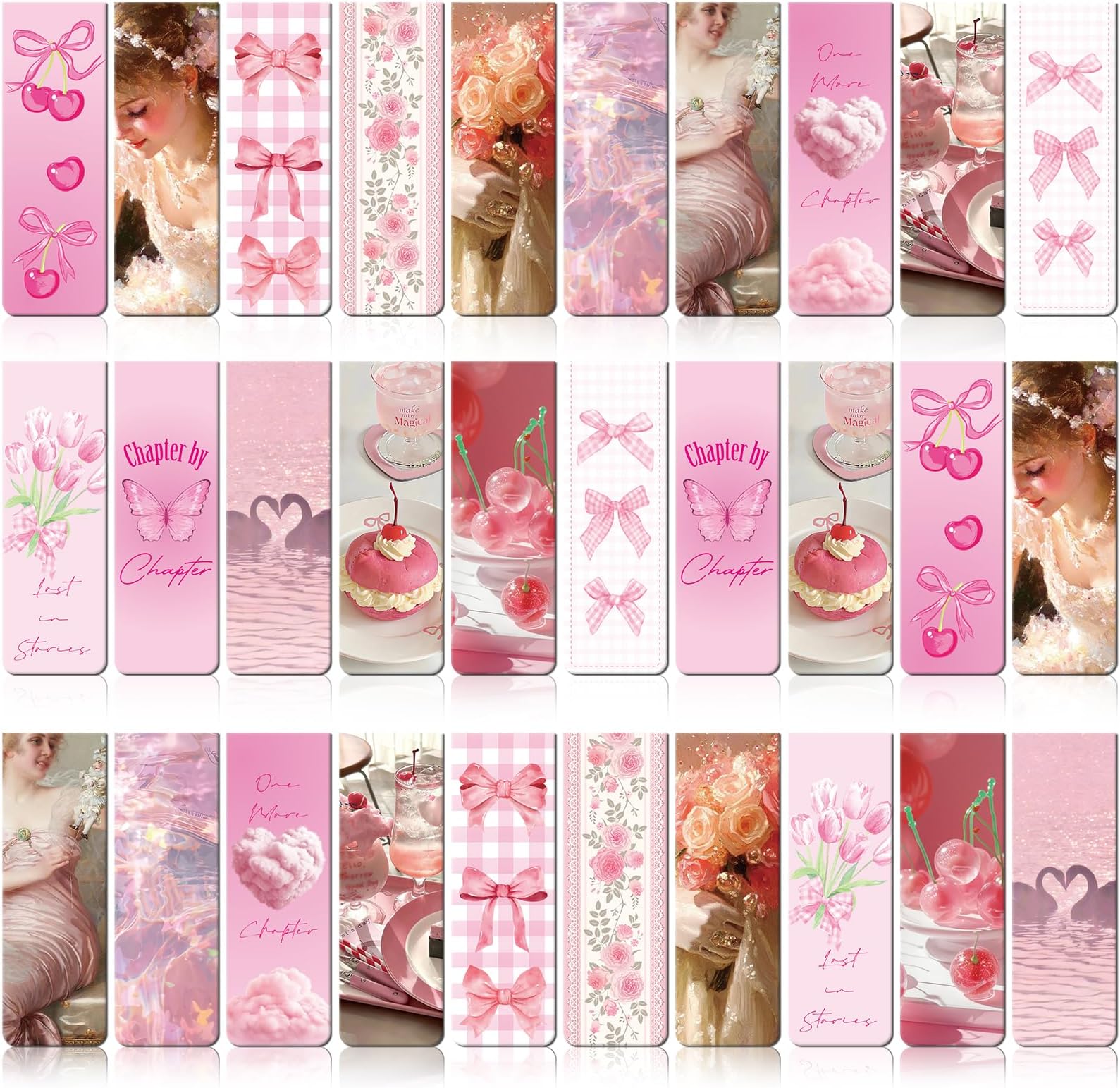 Amazon.com: (2Pcs) Pink Bow Magnetic Bookmark Book Page Markers Gift ...