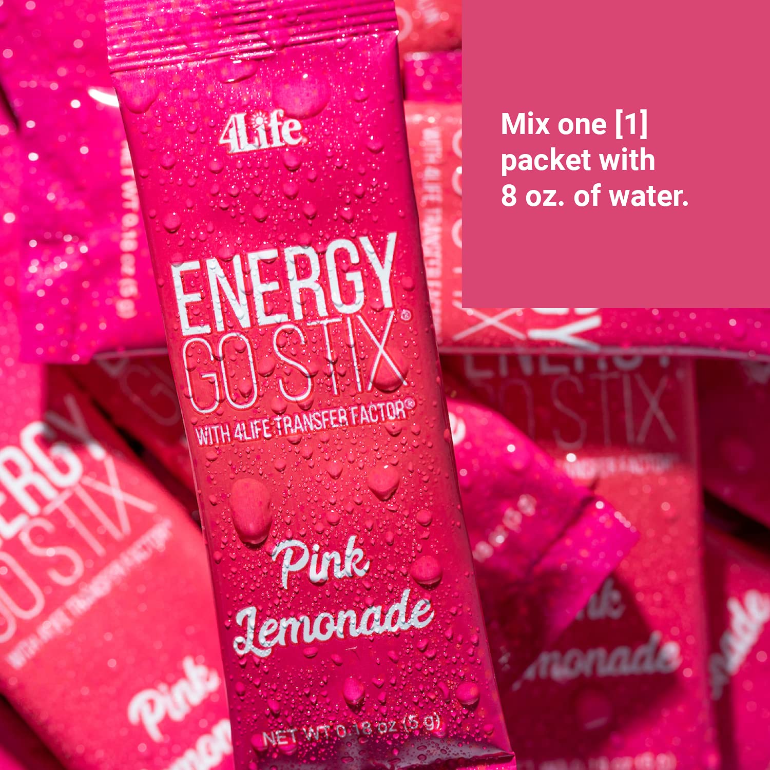 4Life Energy Go Stix - Healthy Energy Source - Pink Lemonade Drink Mix ...