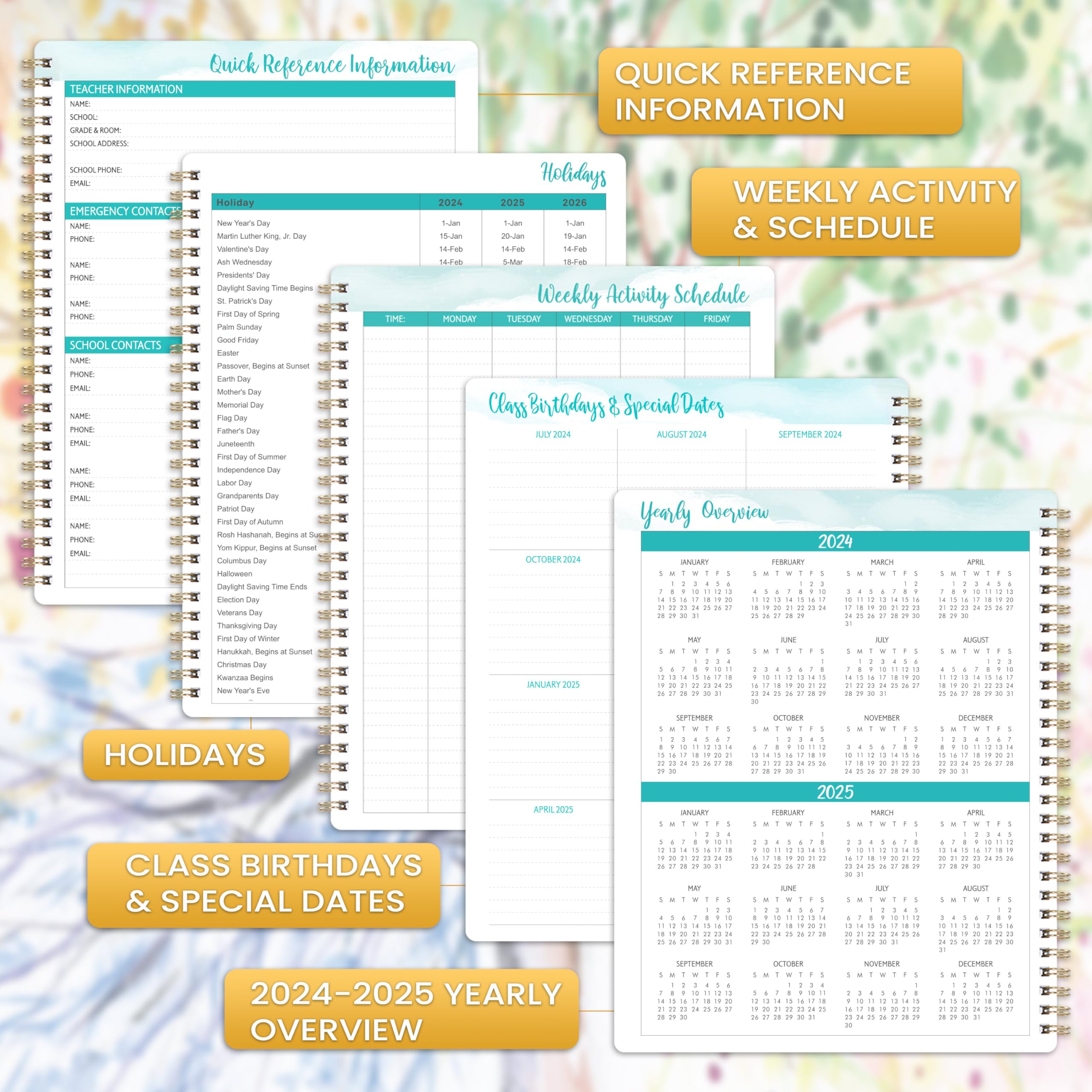 Snapklik.com : Teacher Planner 2024-2025 - Lesson Planner 2024-2025 ...
