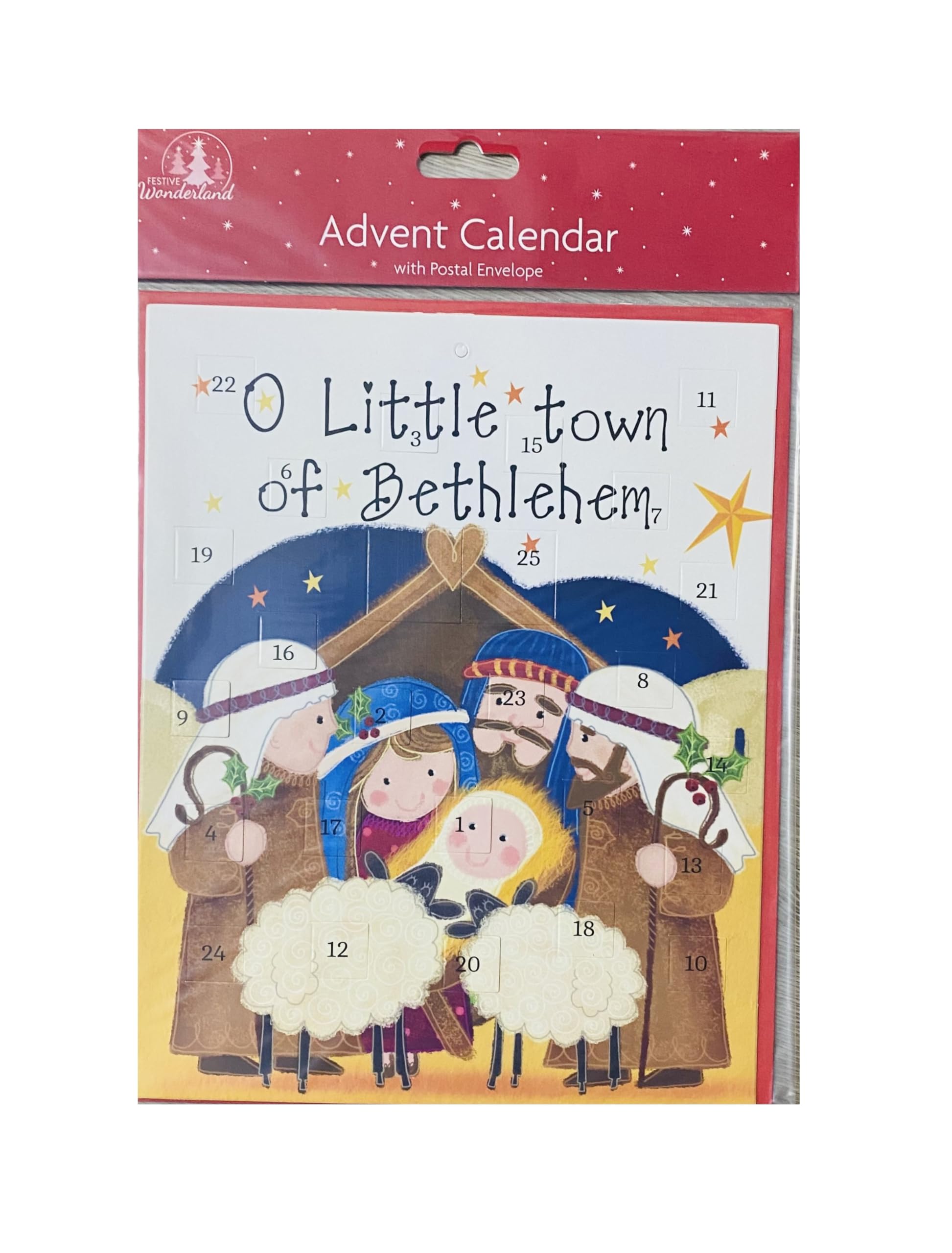 Traditional Christmas Nativity Advent Calendar with Envelop| Jesus Born ...
