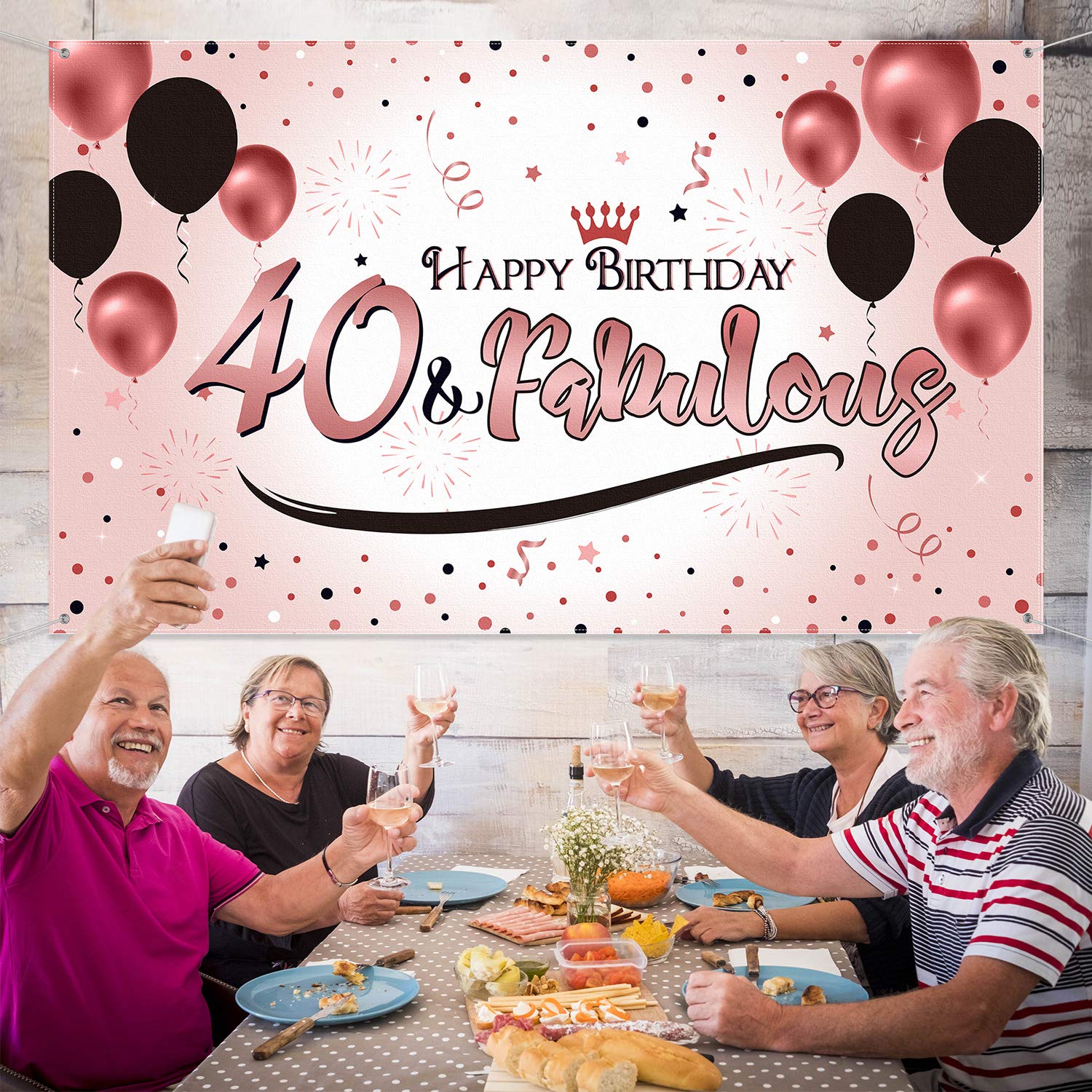 Buy 40th Happy Birthday Party Decoration Rose Gold Women 40th Banner Anniversary Sign Backdrop buy-40th-happy-birthday-party-decoration-rose-gold-women-40th-banner-anniversary-sign-backdrop