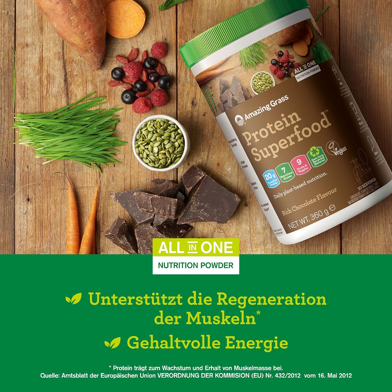 Amazing Grass Protein Superfood, Organic Vegan Protein Powder with ...