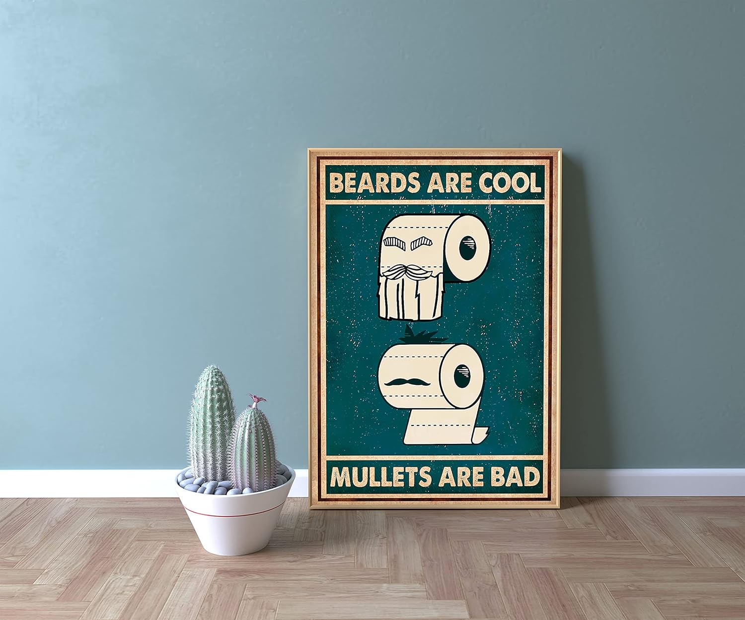 Amazon.com: Funny Bathroom - Beards are Cool Mullets are Bad, Toilet ...