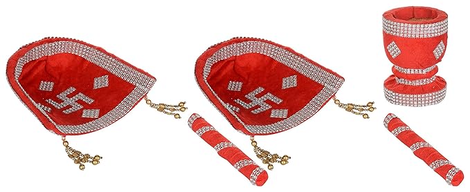 Buy Ishwar Wood Ukhal, Chajla and Musal Set for Marriage Ceremony (Red ...