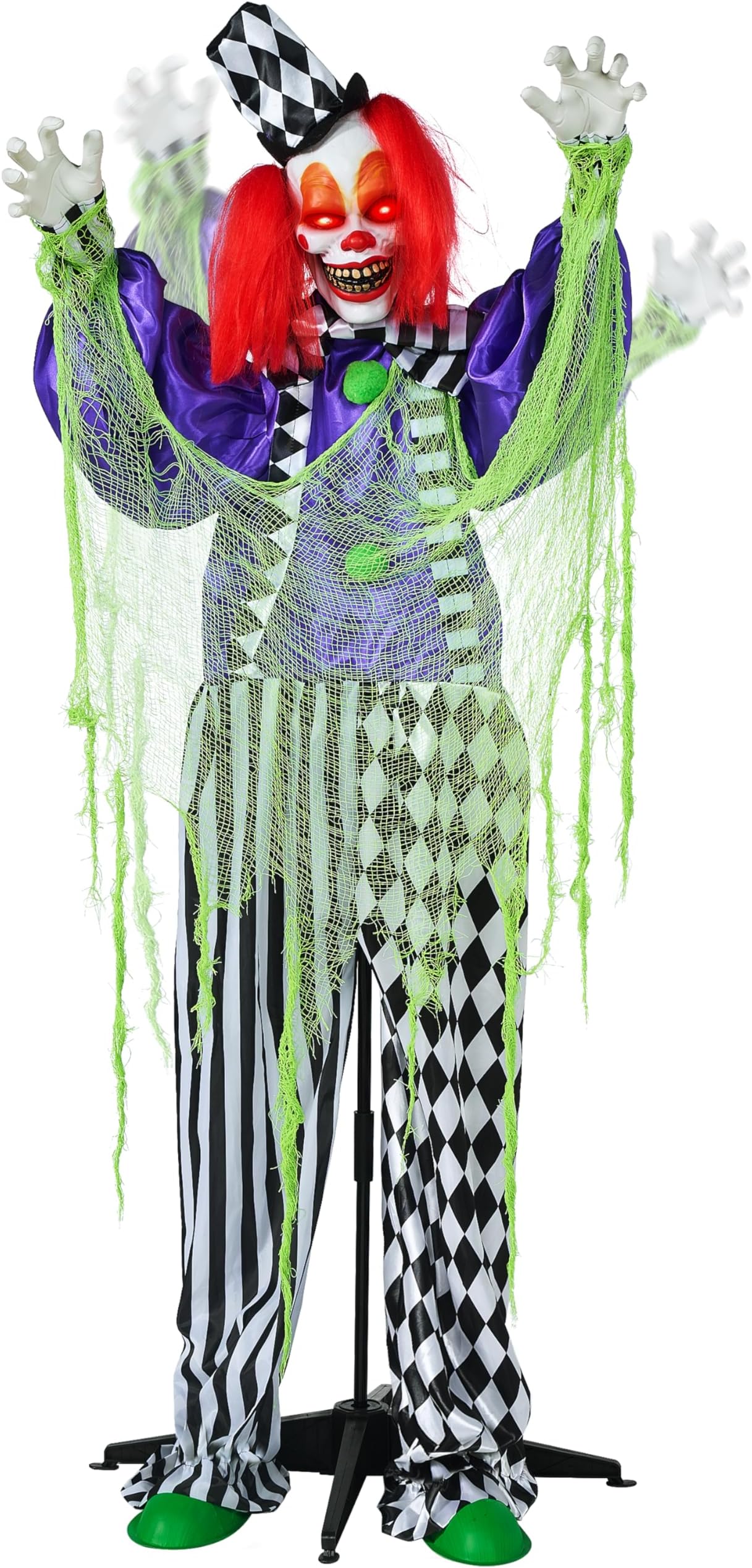 Amazon.com: JOYIN 65” Halloween Animatronics Colorful Standing Clown ...