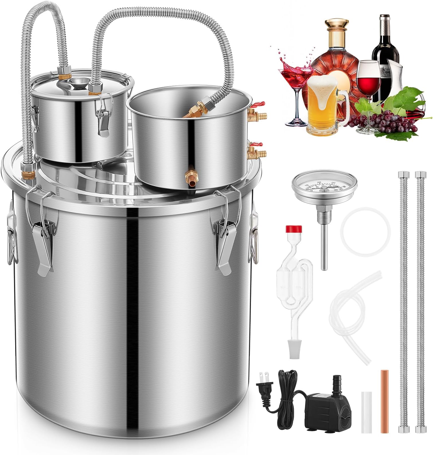 Amazon.com: 3 Pots 13.2Gal/50L Moonshine Still Kit Complete with ...