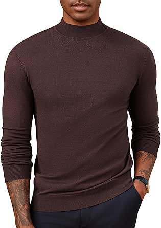 PJ PAUL JONES Turtle Neck Tops for Men Lightweight Pullover Half Collar ...
