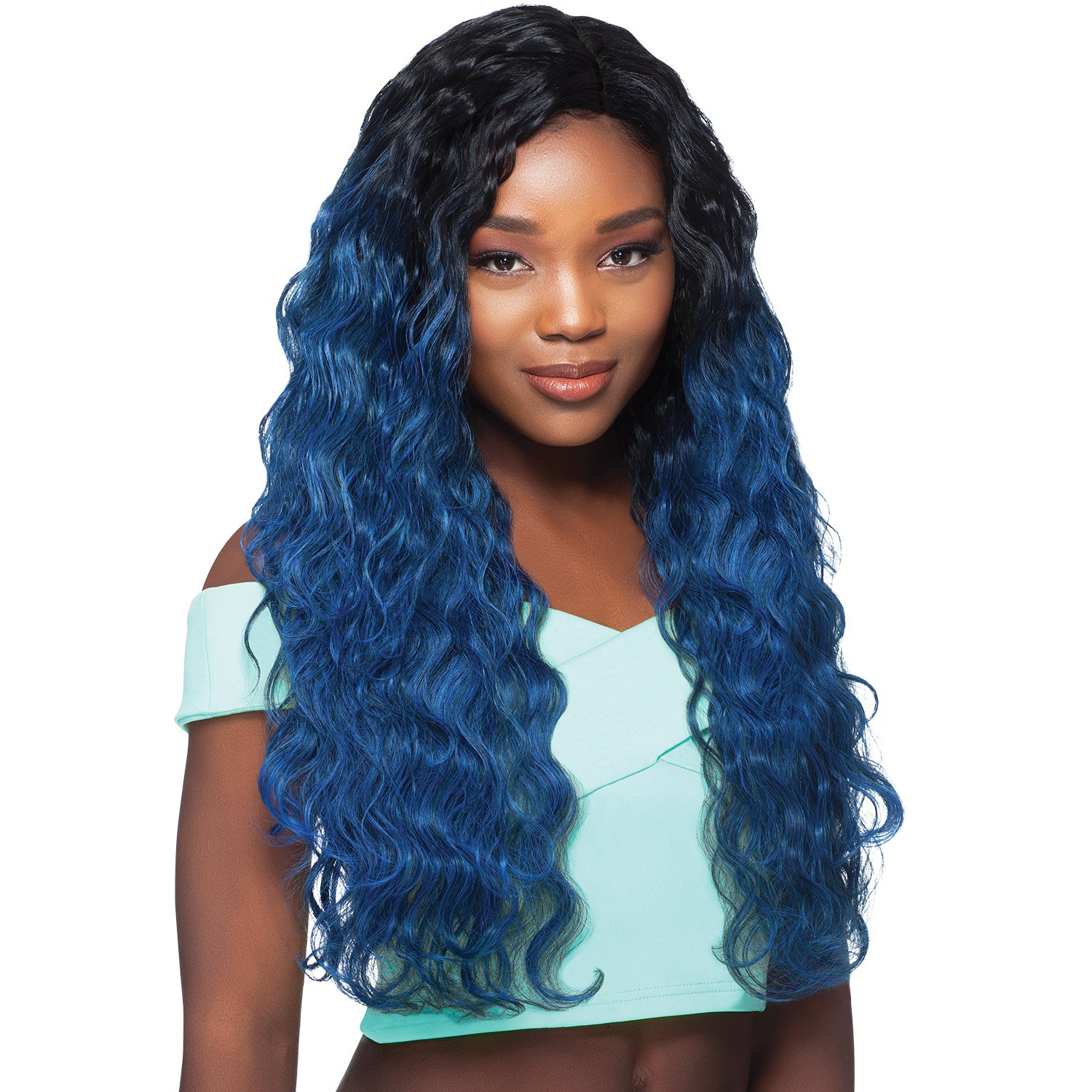 Blue Curly Weave